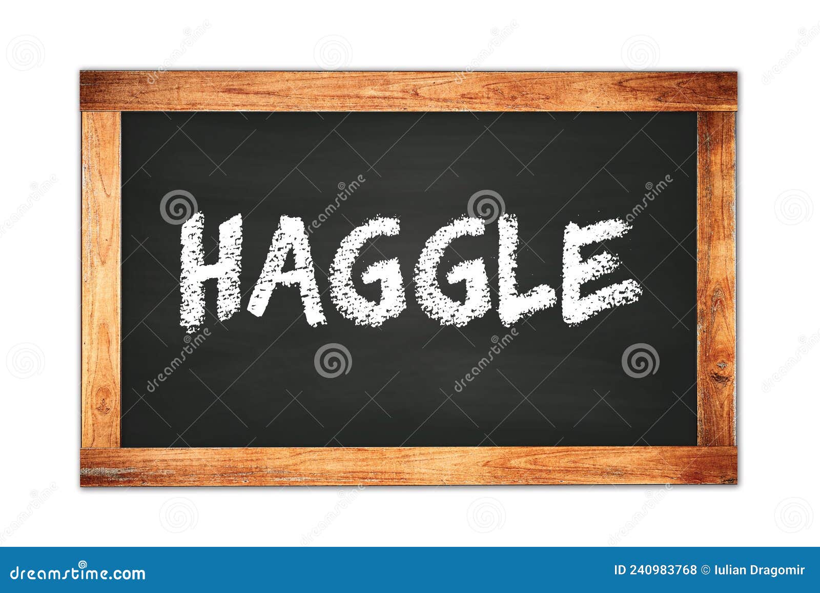 HAGGLE Text Written on Wooden Frame School Blackboard Stock Photo ...
