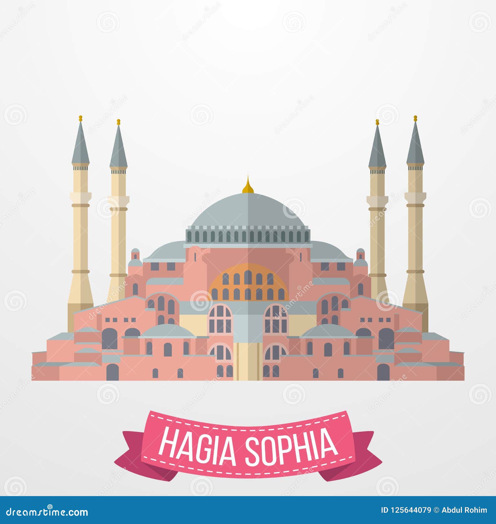 Hagia Sophia Icon on White Background Stock Illustration - Illustration ...