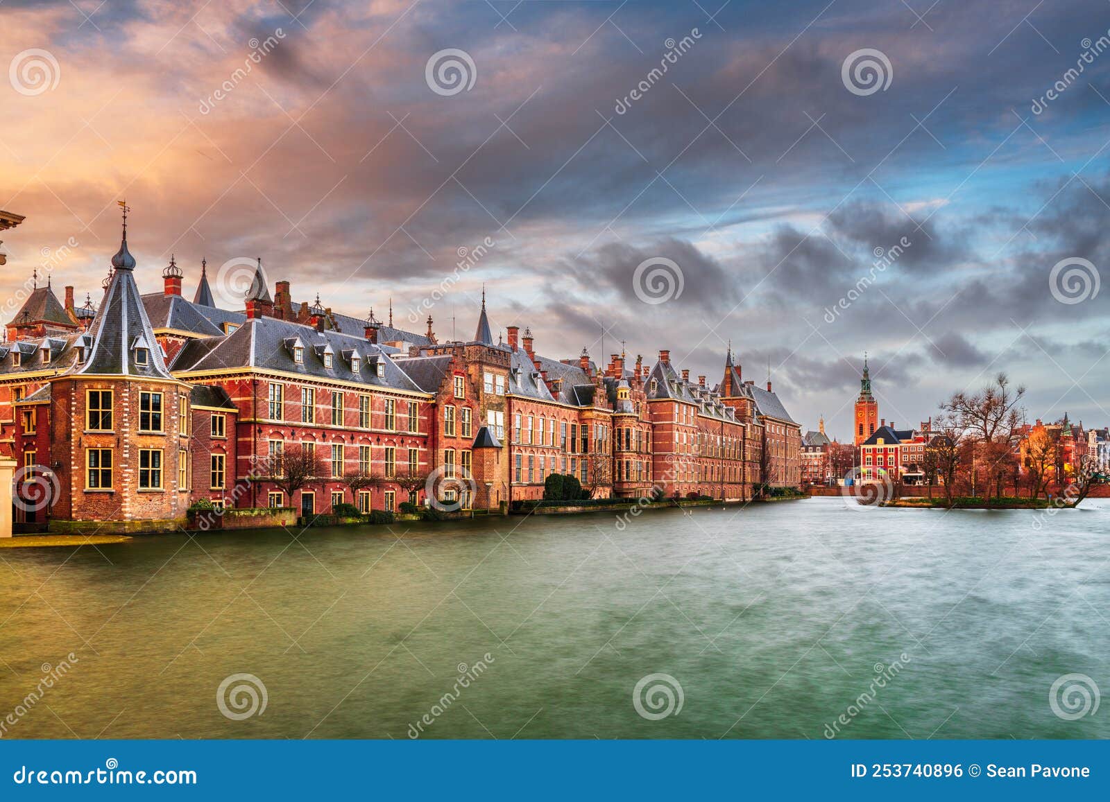 The Hague, Netherlands Cityscape Stock Photo - Image of dusk, binnenhof ...