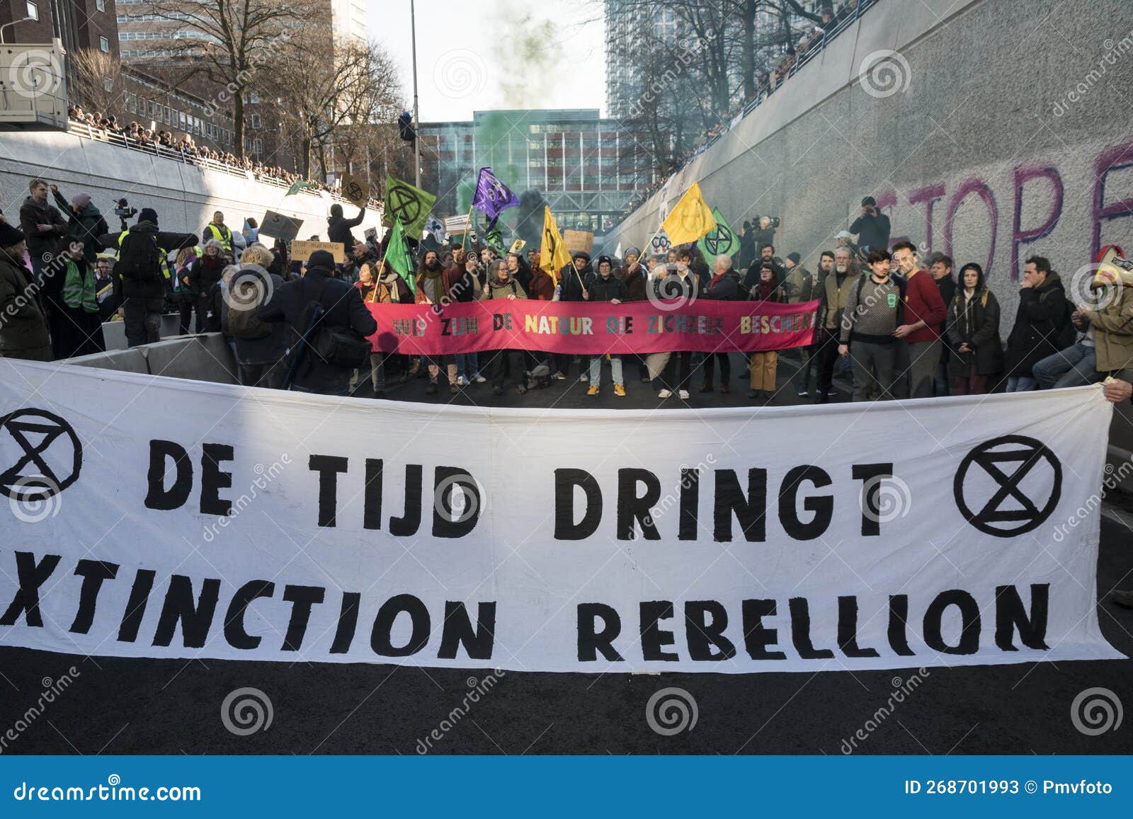 The Hague,the Netherlands.01-28-2023.Extinction Rebellion Protested by ... The Hague,the Netherlands.01-28-2023.Extinction Rebellion Protested by ...