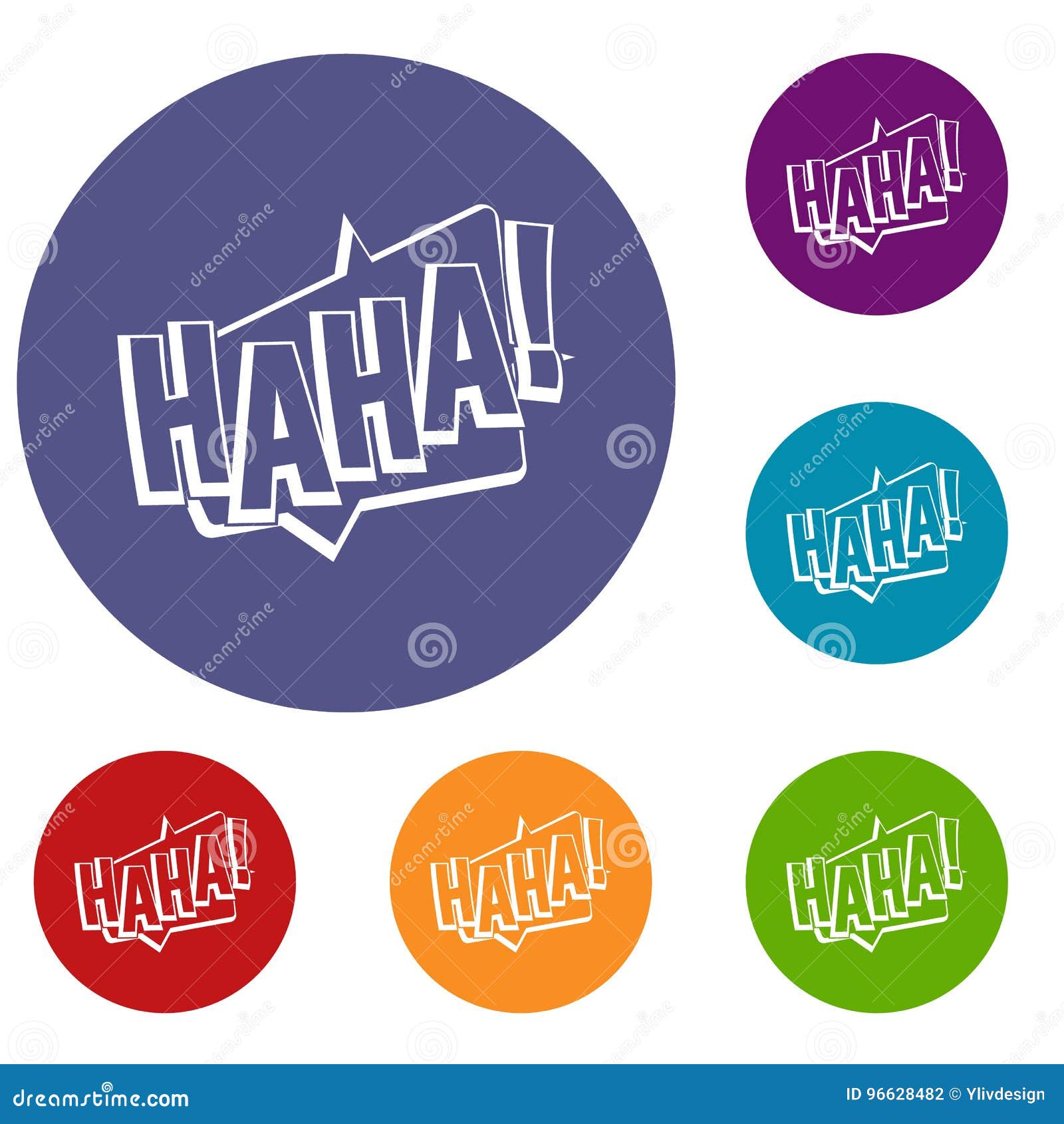 HAHA, Comic Text Sound Effect Icons Set Stock Vector - Illustration of ...