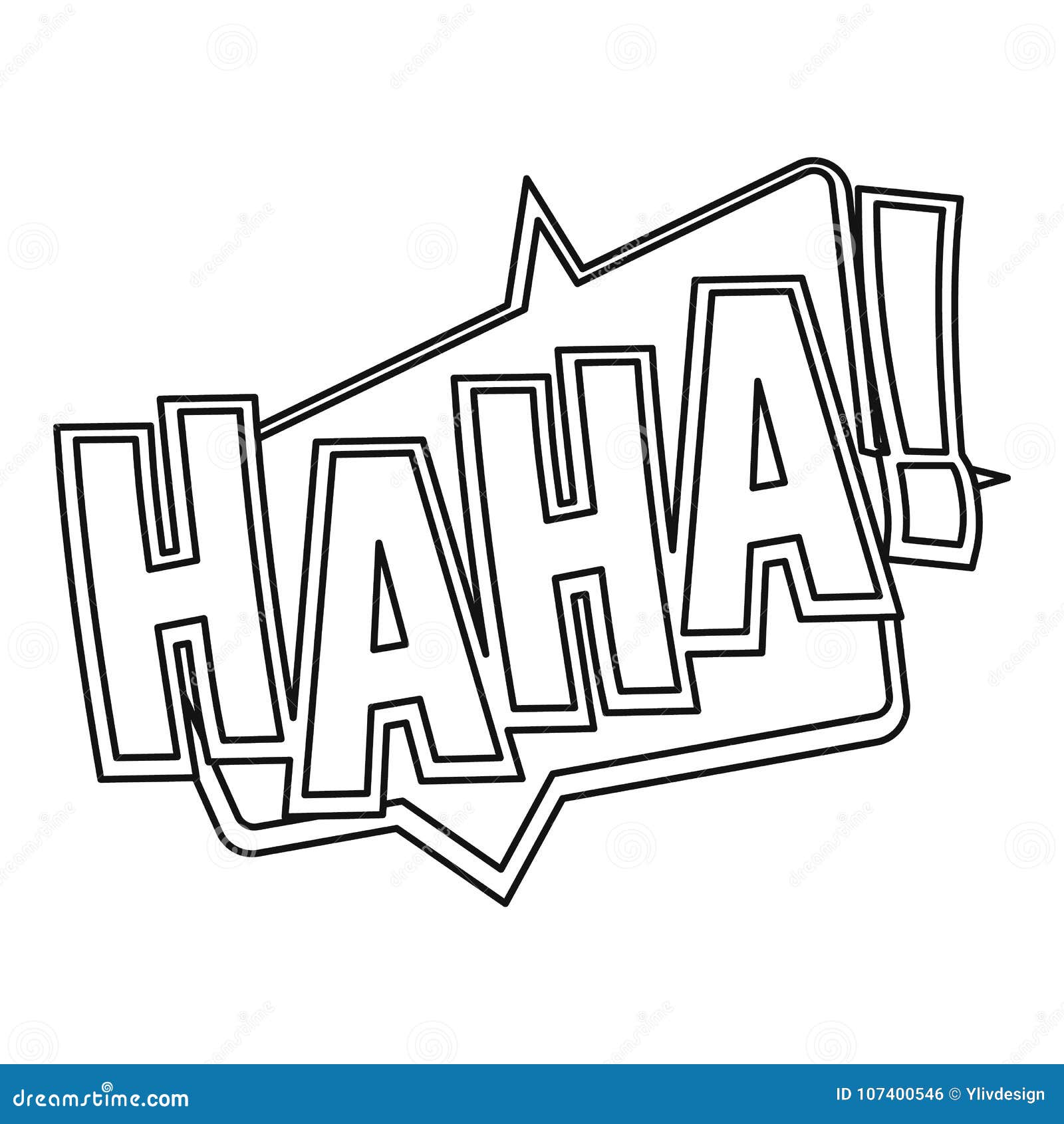 HAHA, Comic Text Speech Bubble Icon, Outline Style Stock Vector ... HAHA, Comic Text Speech Bubble Icon, Outline Style Stock Vector ...