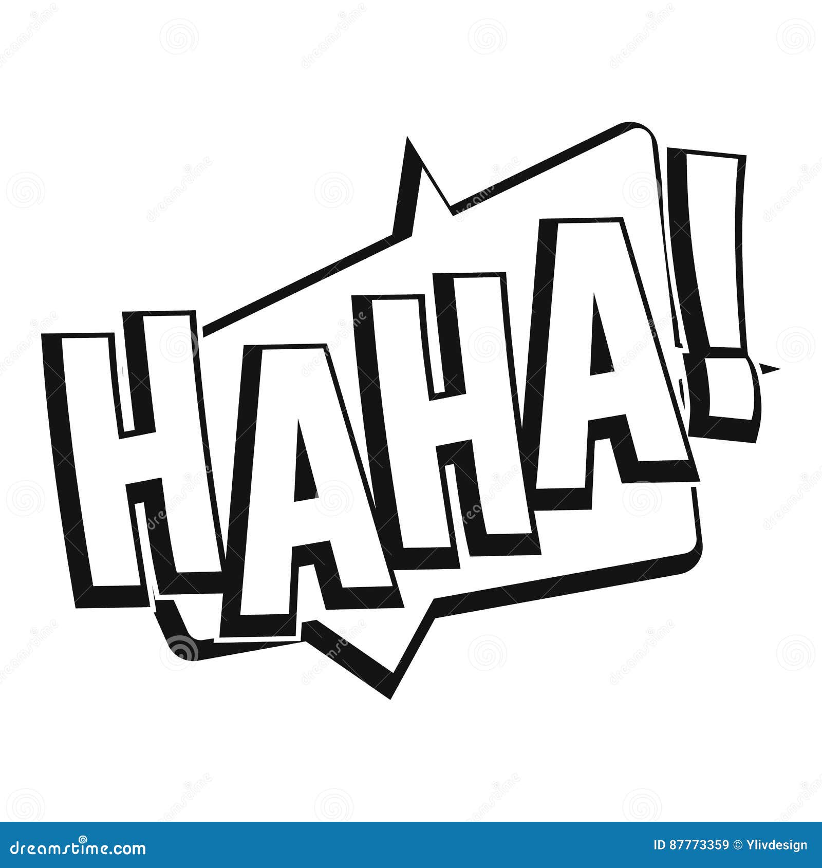 HAHA, Icône Comique D'effet Sonore Des Textes, Style Simple ...