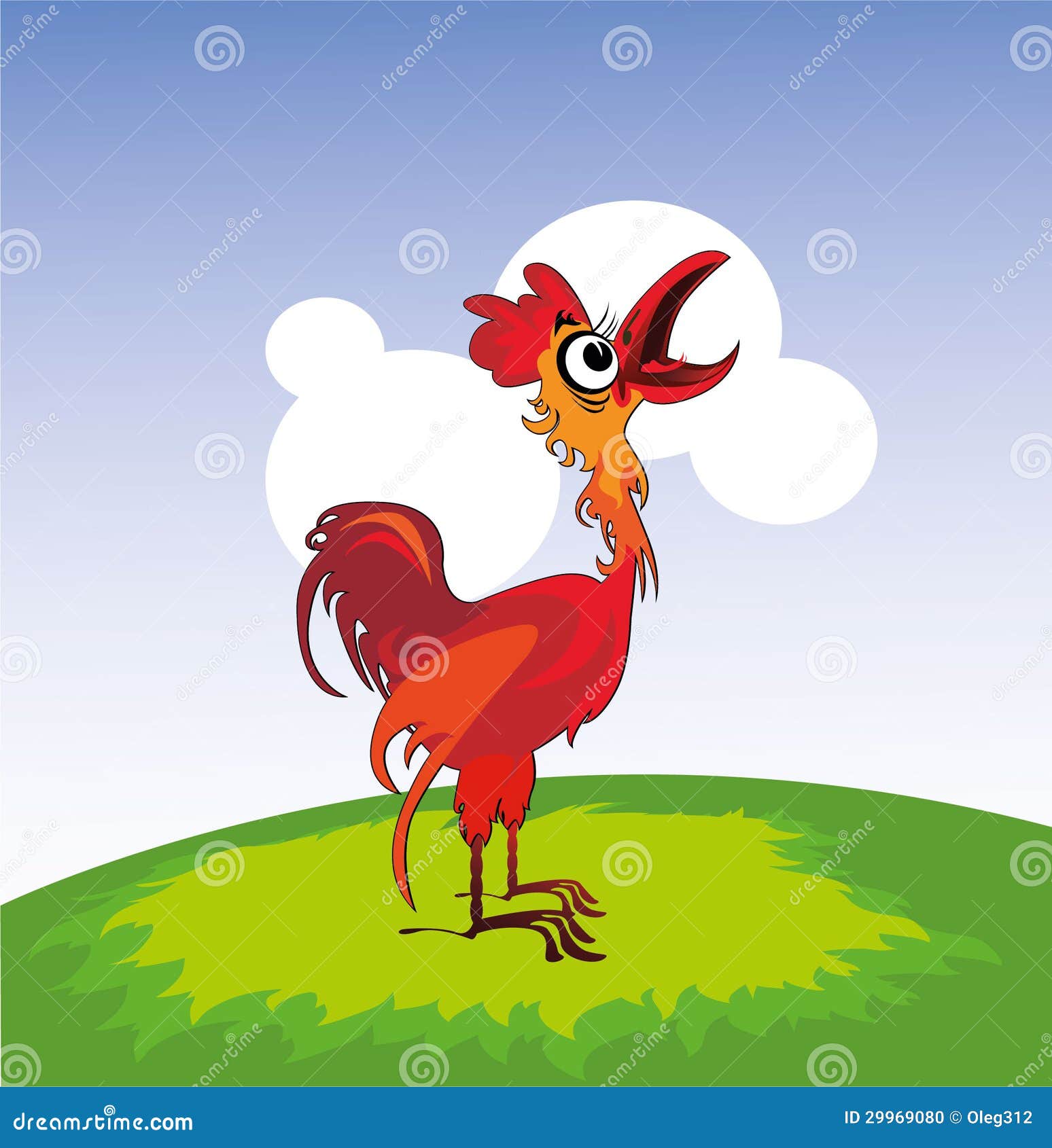 HAHN kräht MORGEN vektor abbildung. Illustration von morgen - 29969080