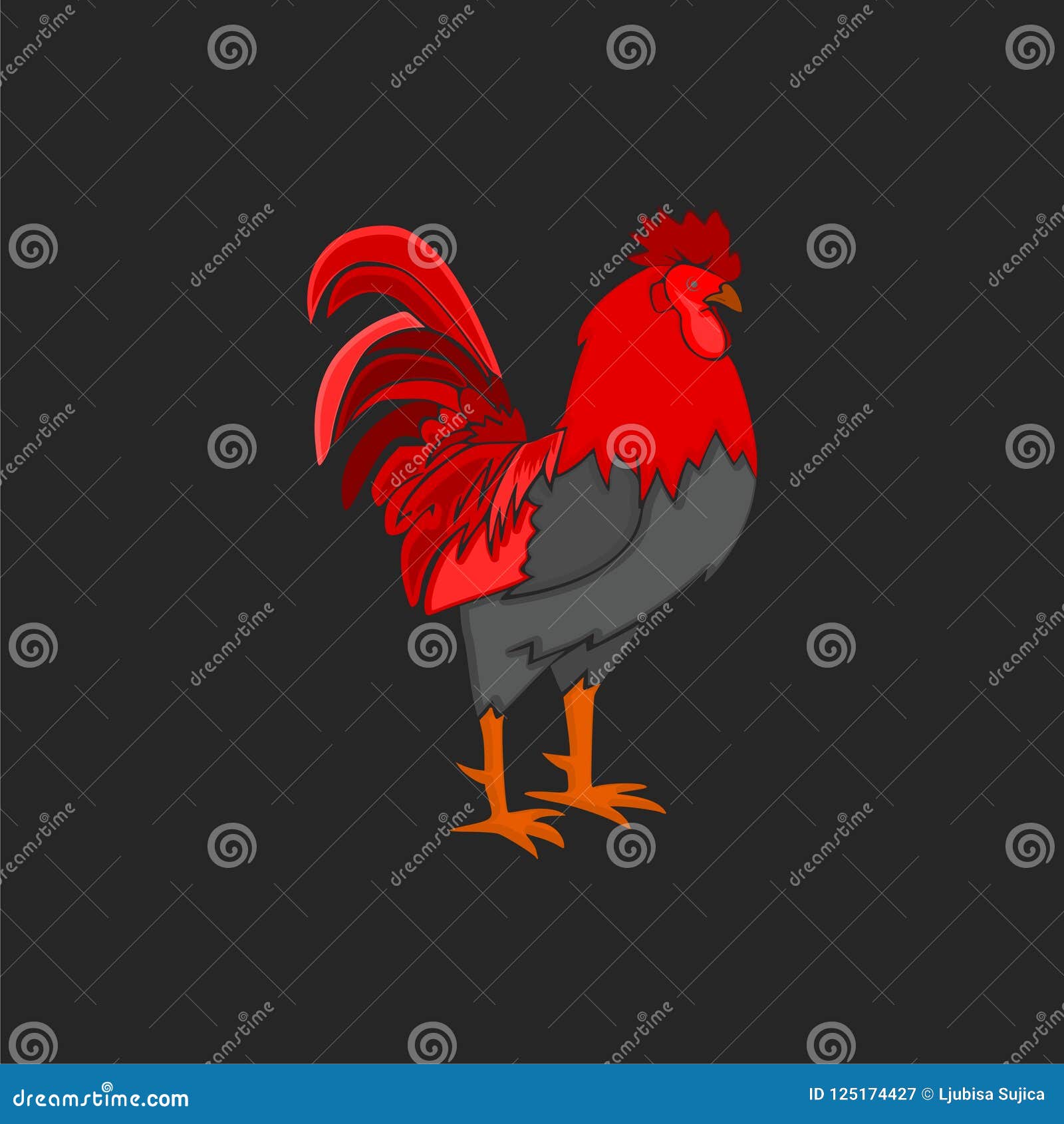 Hahn-Vektor-Illustration in Der Farbe Vektor Abbildung - Illustration ...