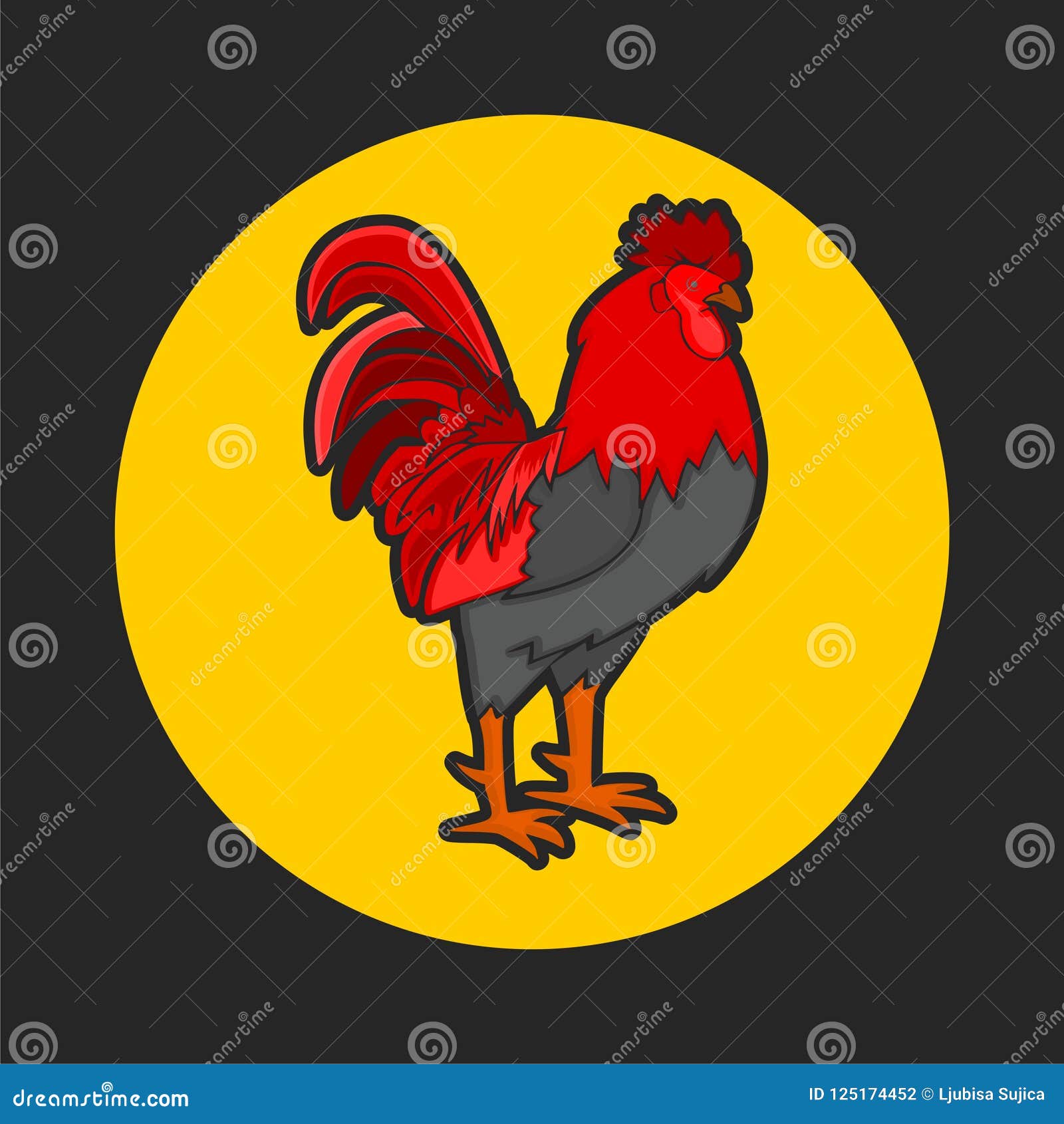 Hahn-Vektor-Illustration in Der Farbe Vektor Abbildung - Illustration ...