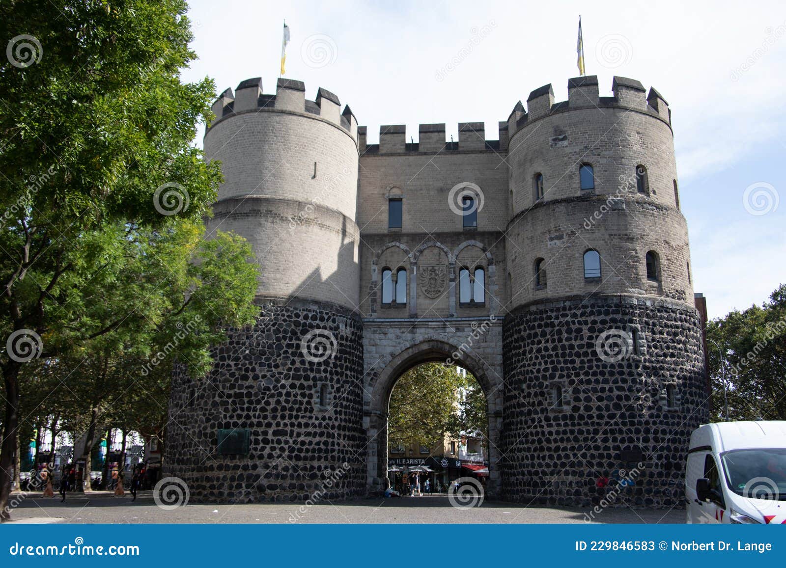 Hahnen Gate editorial stock photo. Image of three, romans - 229846583