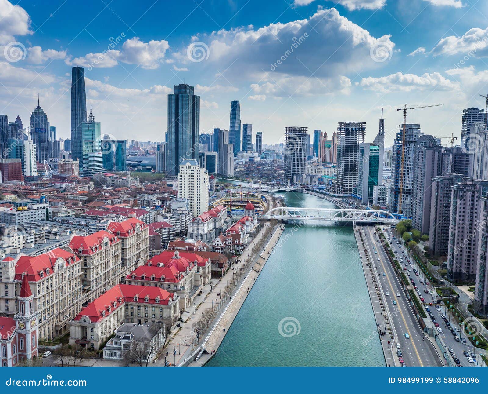 Hai River in Tianjin editorial stock image. Image of landscape - 98499199