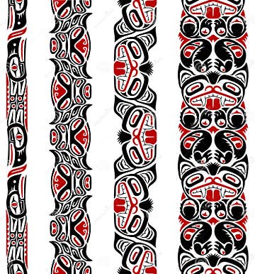 Haida Style Seamless Pattern Stock Vector - Illustration of native ...