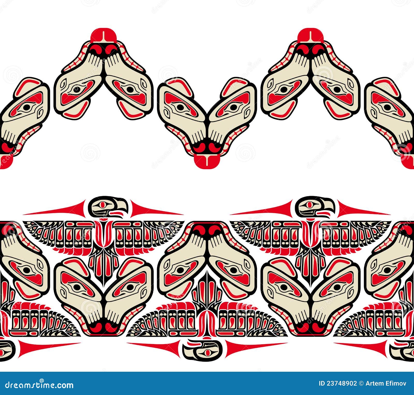 Haida Style Seamless Pattern Stock Vector - Illustration of animal ...