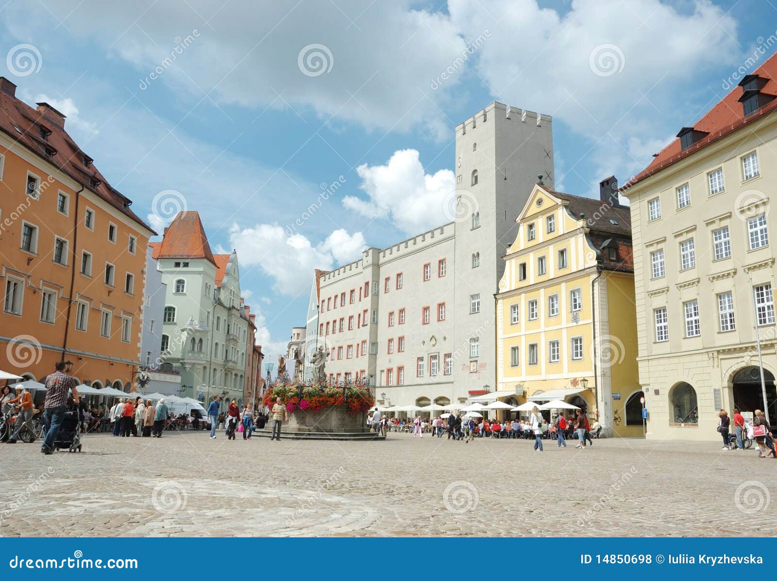 Haidplatz, Town Square in Regensburg,Germany Editorial Stock Photo ...