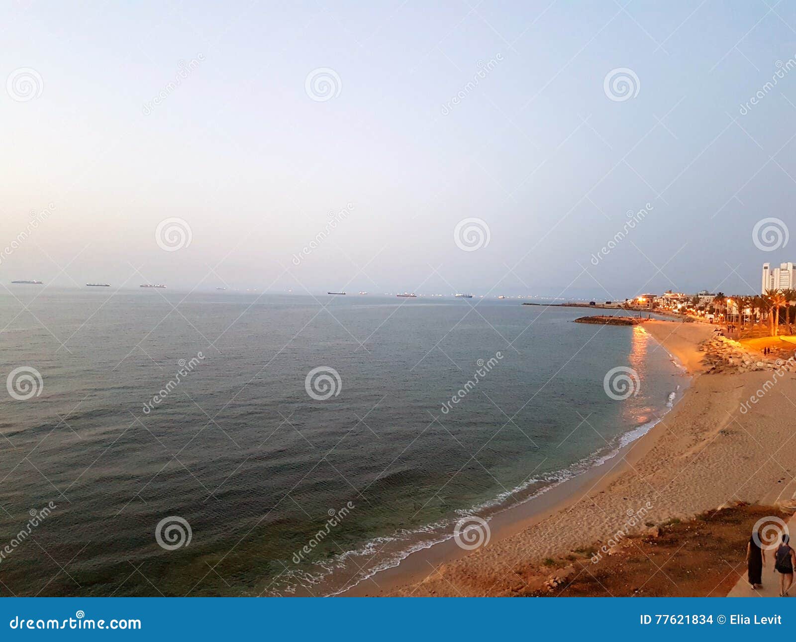 Haifa stock photo. Image of israel, sunset, water, beach - 77621834