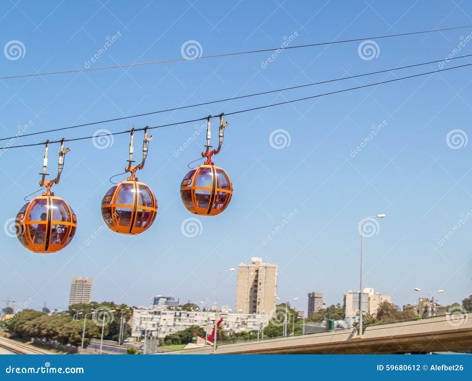 Haifa Cable Cars, city stock photo. Image of landmark - 59680612