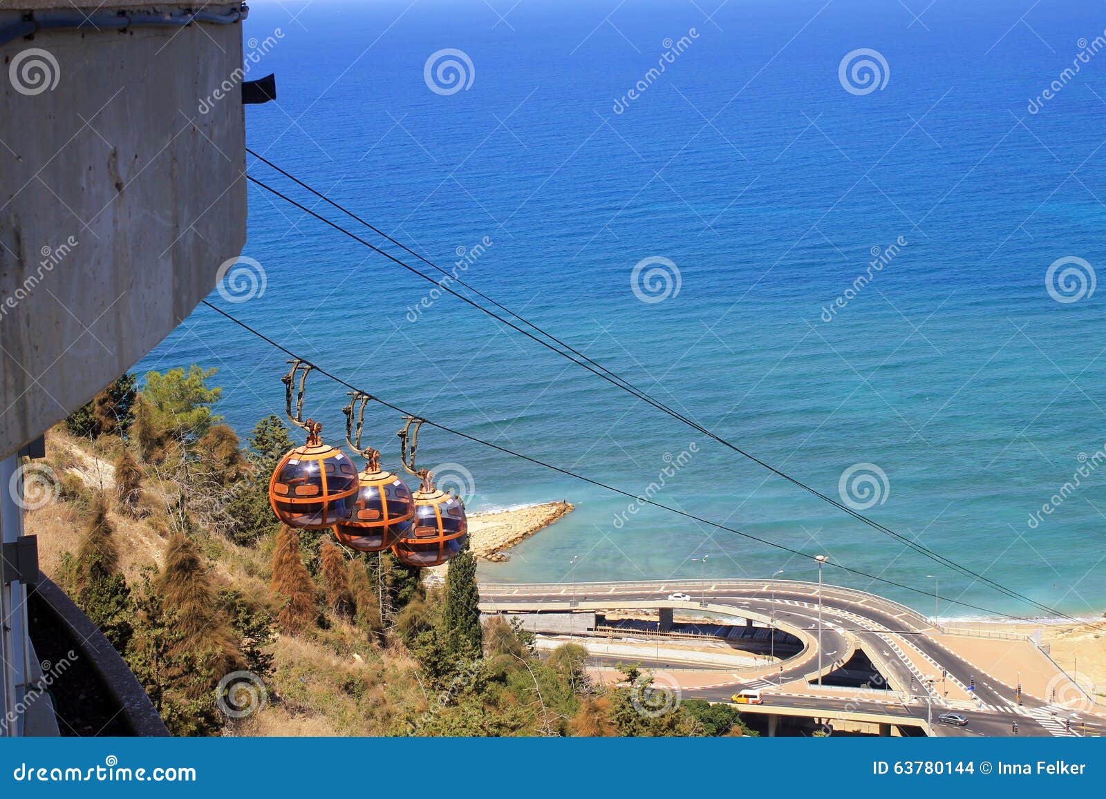 Haifa Cable Cars, Israel foto de archivo. Imagen de calle - 63780144