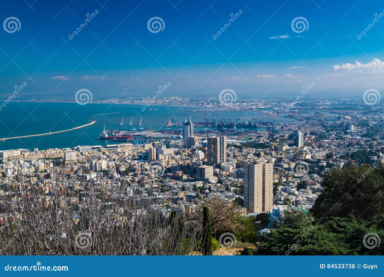 Haifa Cityscape and Harbour Stock Photo - Image of mediterranean ...