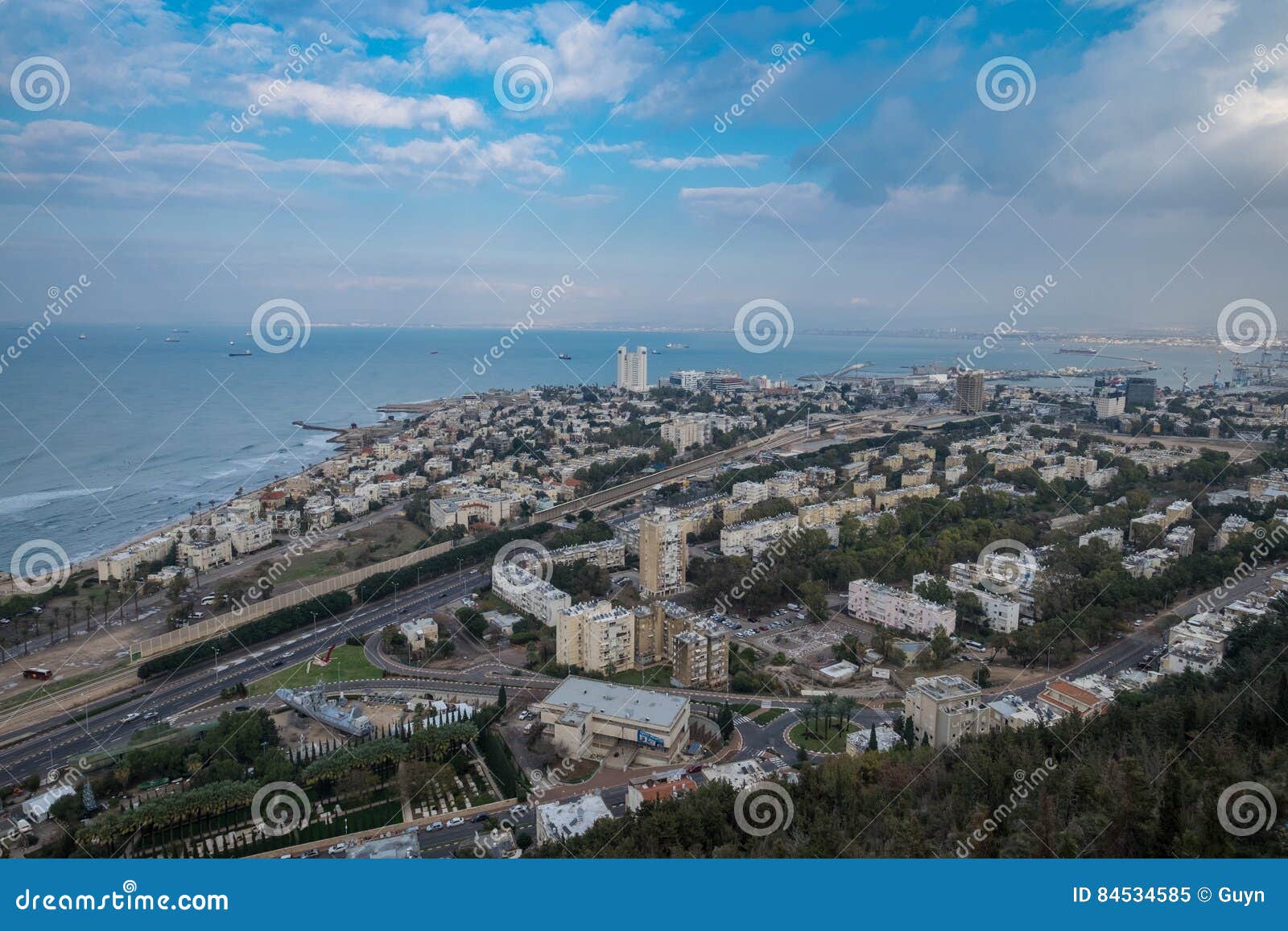 Haifa Cityscape and Harbour Stock Image - Image of cityscape, horizon ...