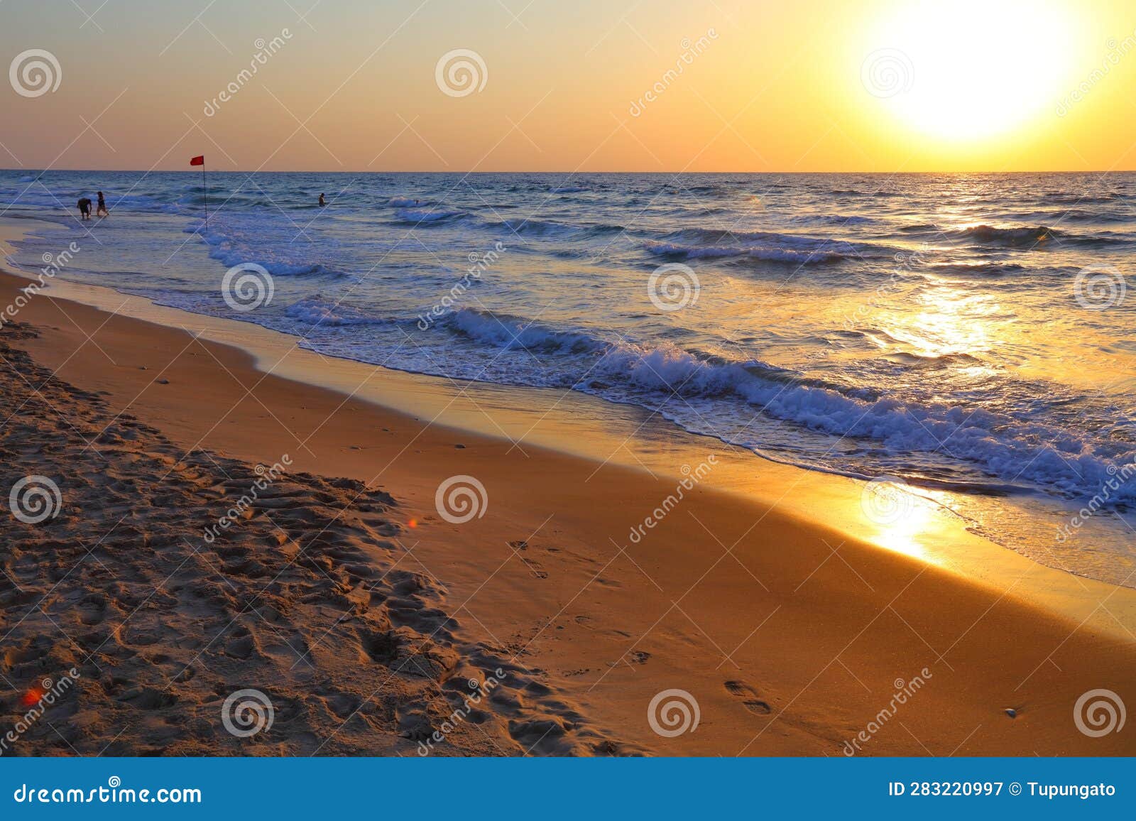 Haifa Israel beach sunset stock image. Image of beach - 283220997