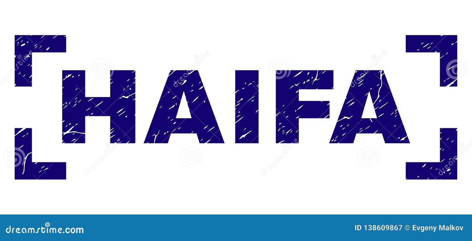 Scratched Textured HAIFA Stamp Seal Inside Corners Stock Vector ...