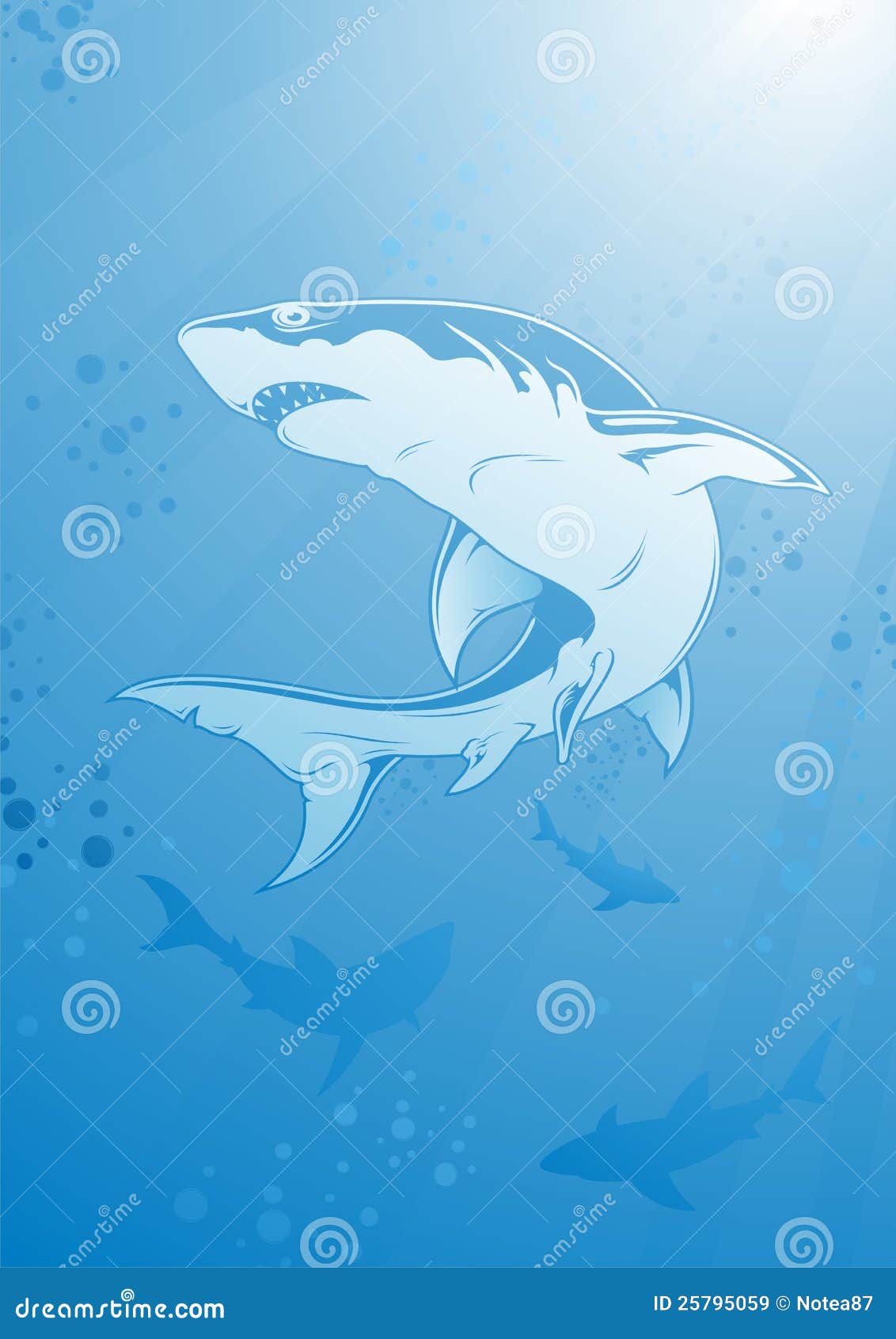 Haifisch vektor abbildung. Illustration von meer, zähne - 25795059