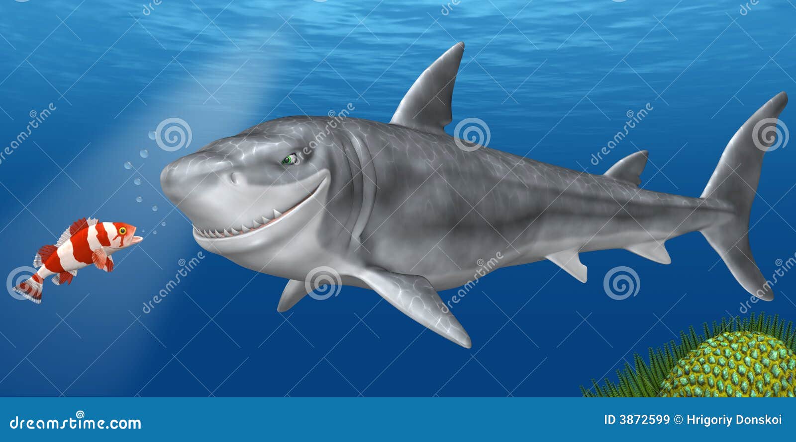 Haifisch stock abbildung. Illustration von szene, wasser - 3872599