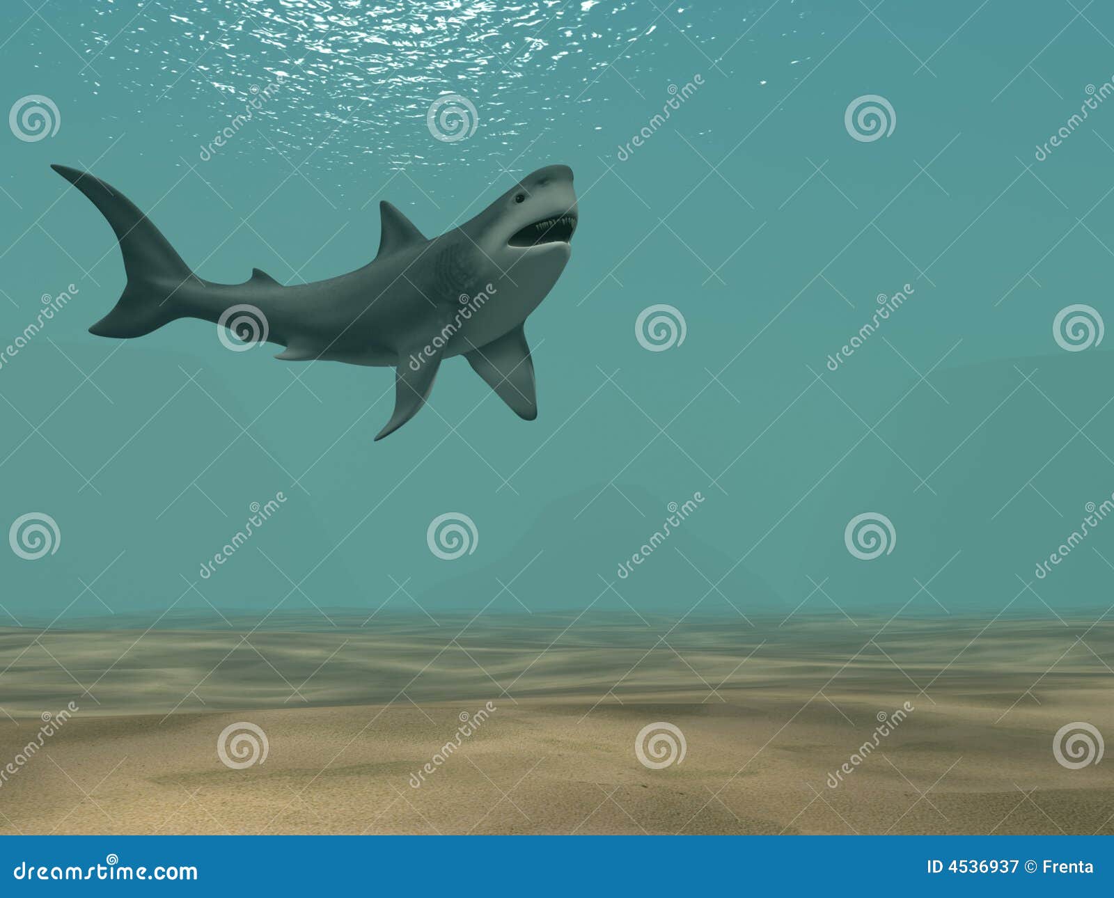 Haifisch 3d, Schwimmend in Ozean Stock Abbildung - Illustration von ...