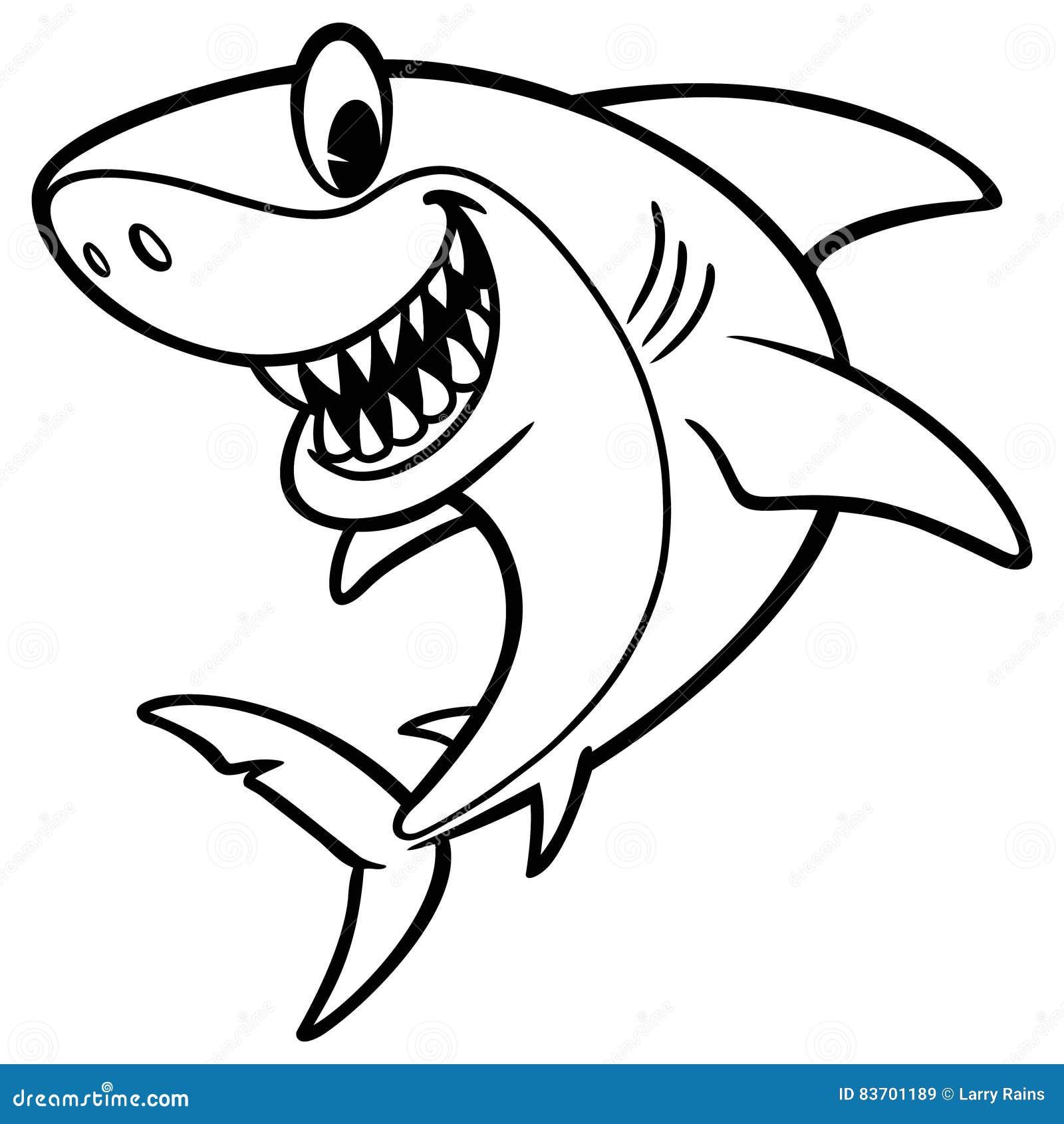 Haifisch-Karikatur-Zeichnung Vektor Abbildung - Illustration von ...