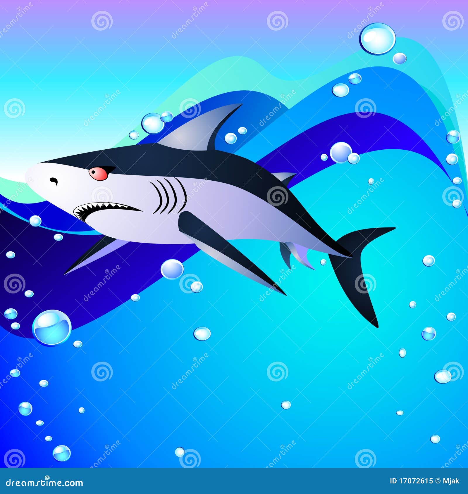 Haifisch und Meer vektor abbildung. Illustration von meer - 17072615
