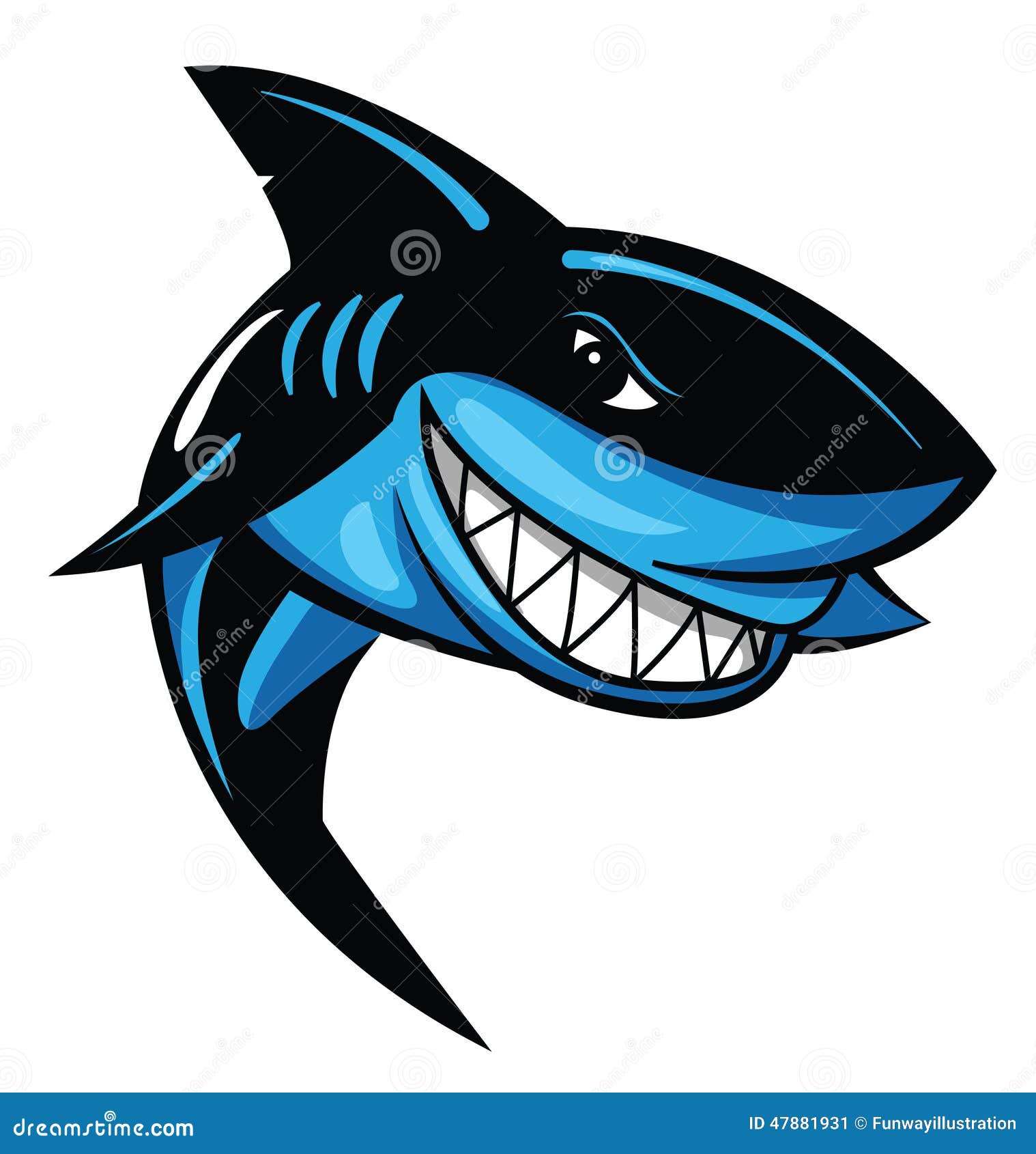 Haifisch-Vektor-Illustration Vektor Abbildung - Illustration von strahl ...