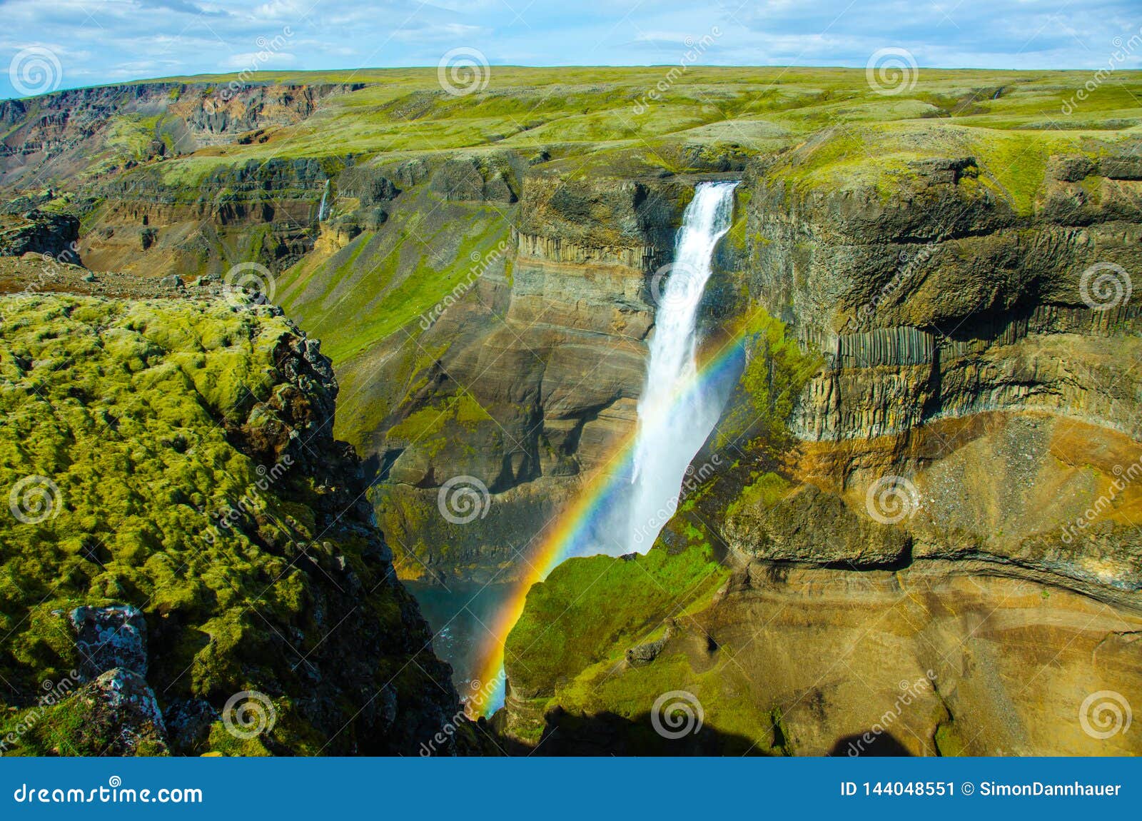 Haifoss - Waterfall in Iceland Stock Image - Image of north, majestic ...