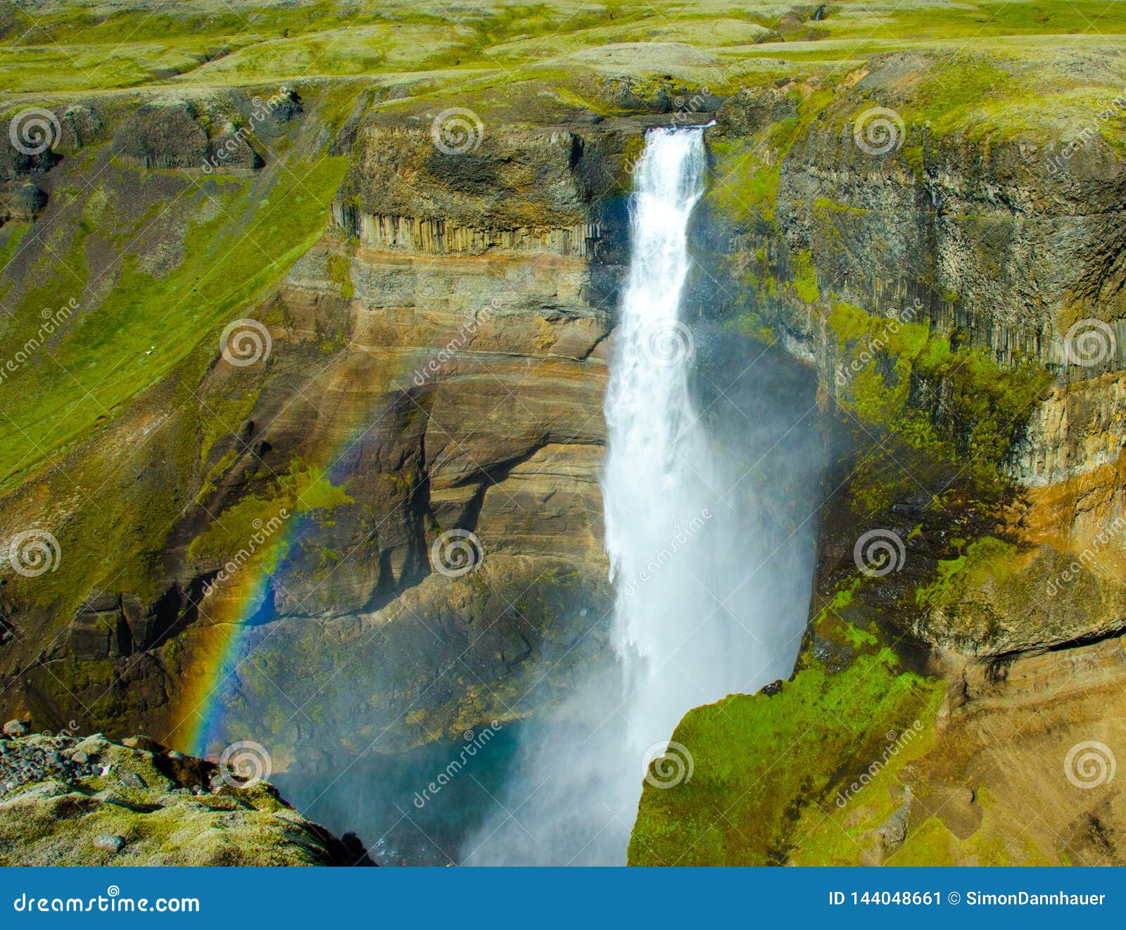 Haifoss - Waterfall in Iceland Stock Image - Image of rough ...