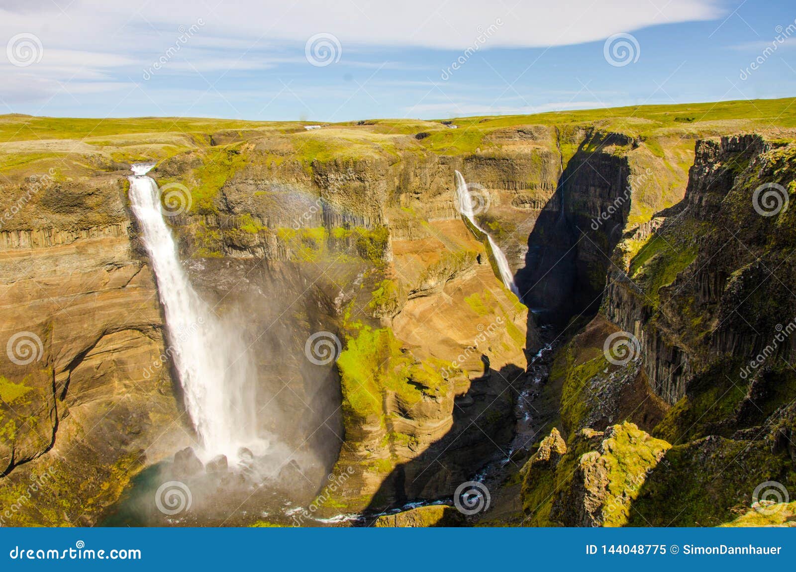 Haifoss - Waterfall in Iceland Stock Image - Image of cascade, power ...