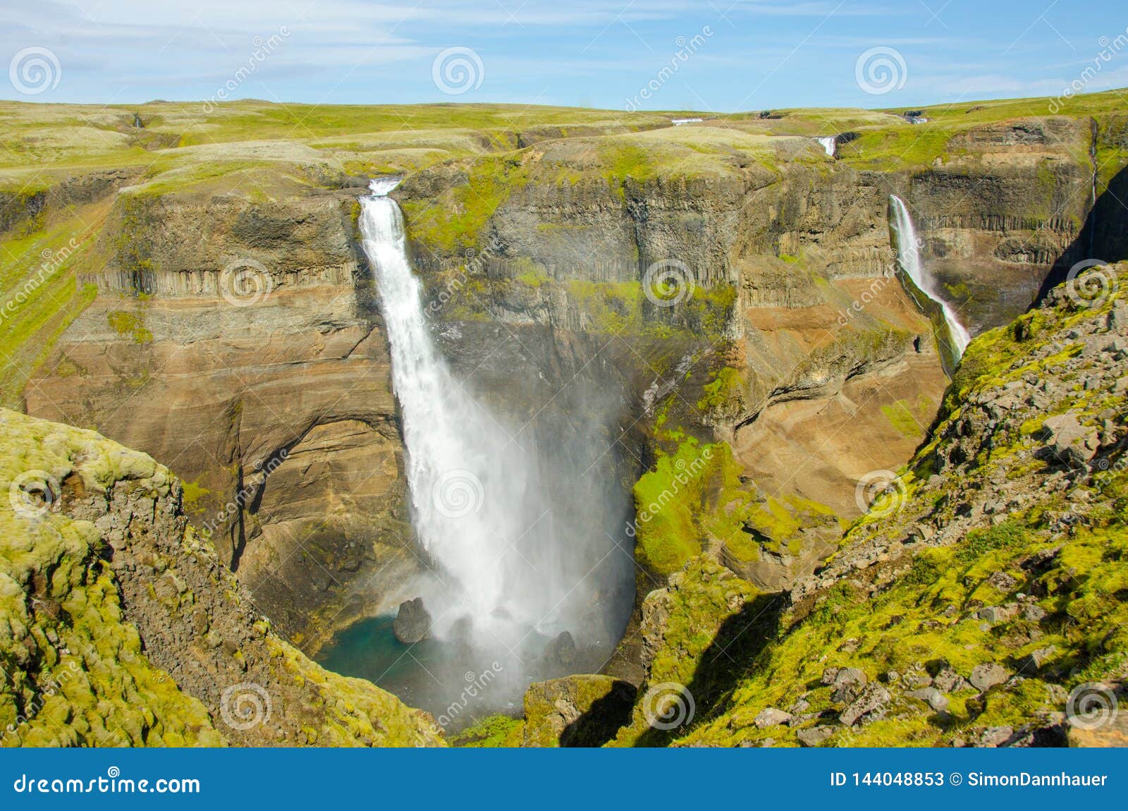 Haifoss - Waterfall in Iceland Stock Image - Image of powerful ...