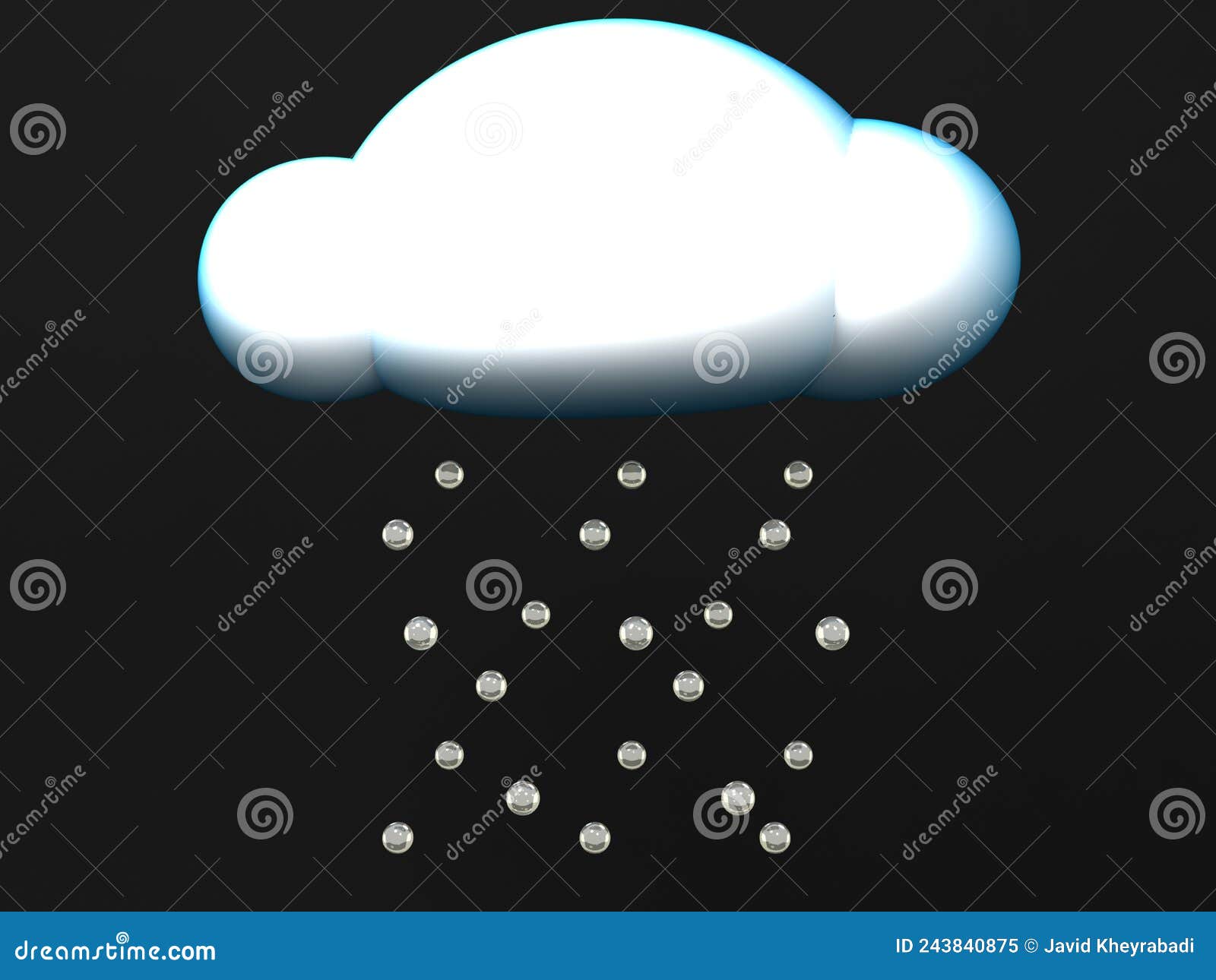 Hail Cloud. 3d Rendering of Weather Icon Stock Illustration ...