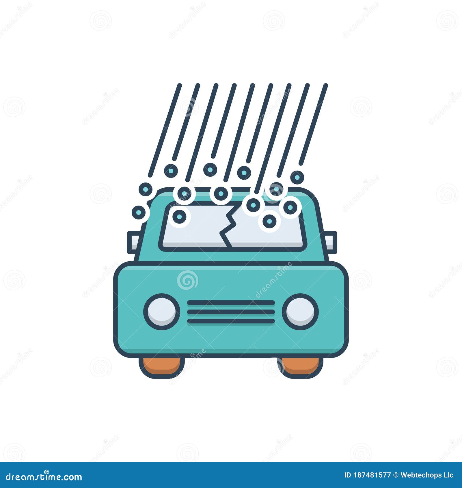 Hail Damage Icon Vector Illustration | CartoonDealer.com #120492730