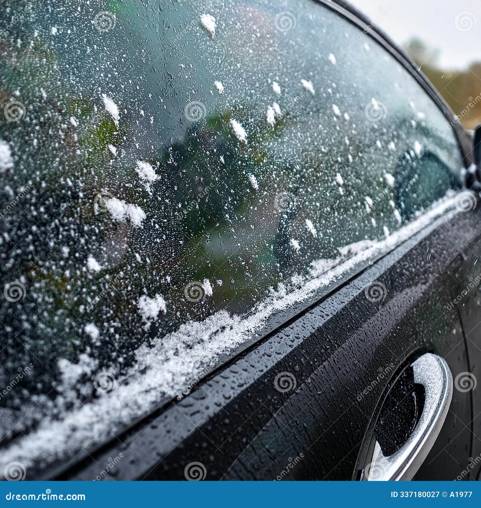 Hail Falling on the Windscreen of a Car, AI Generated Stock ...
