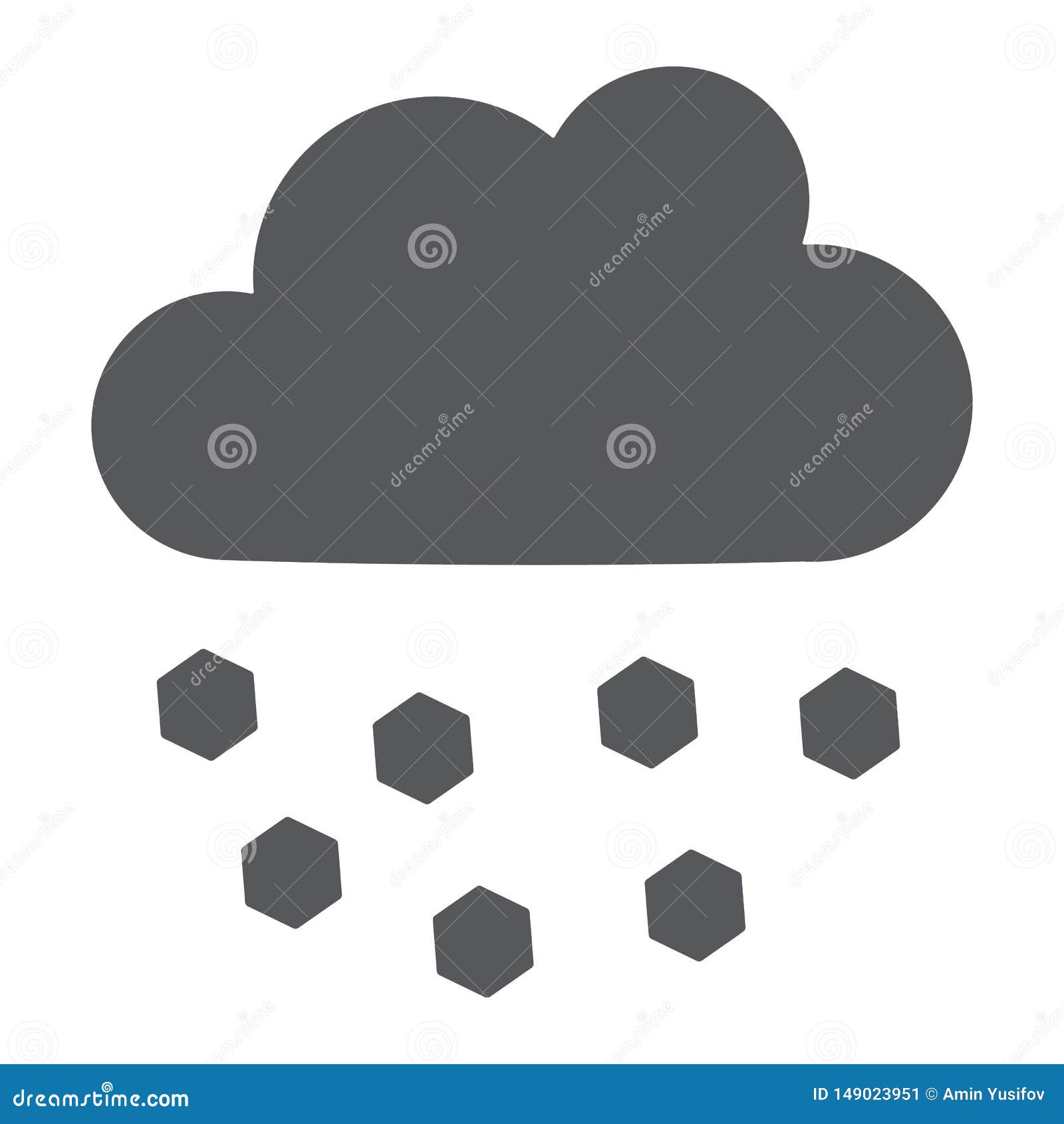 Hail Glyph Icon, Weather and Meteorology, Cloud Sign, Vector Graphics ...
