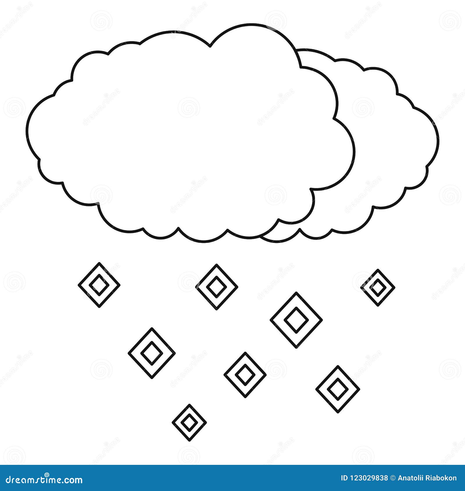 Hail icon, outline style. stock illustration. Illustration of hailstone ...