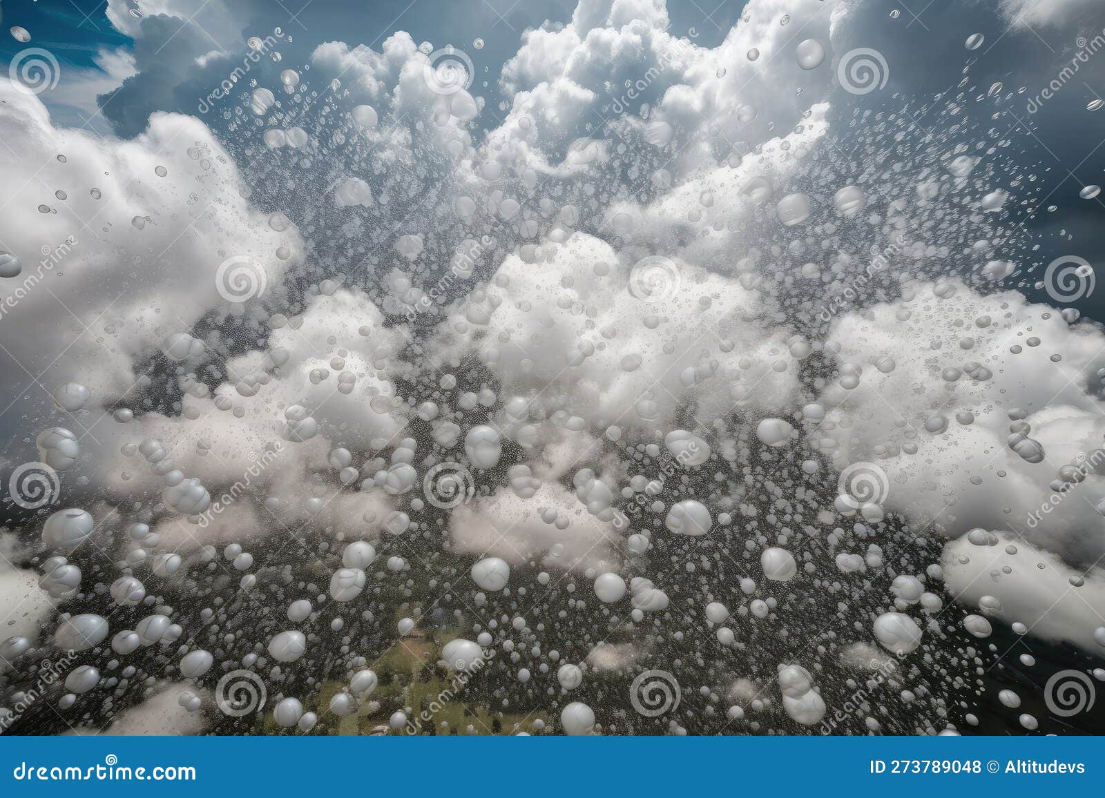 Hail Storm, with View of the Sky and Clouds from Above Stock ...