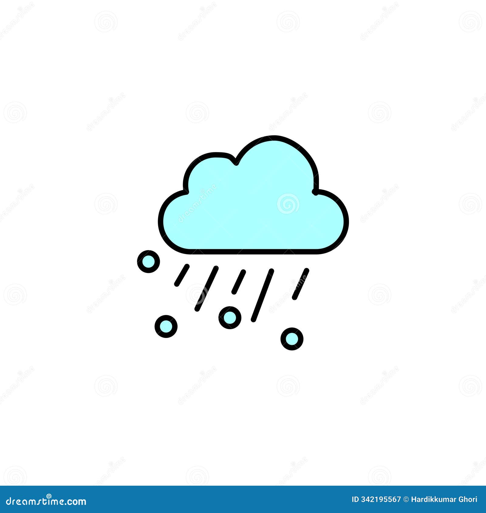 Hail Vector Illustration, Simple Symbol To Describe Weather ...