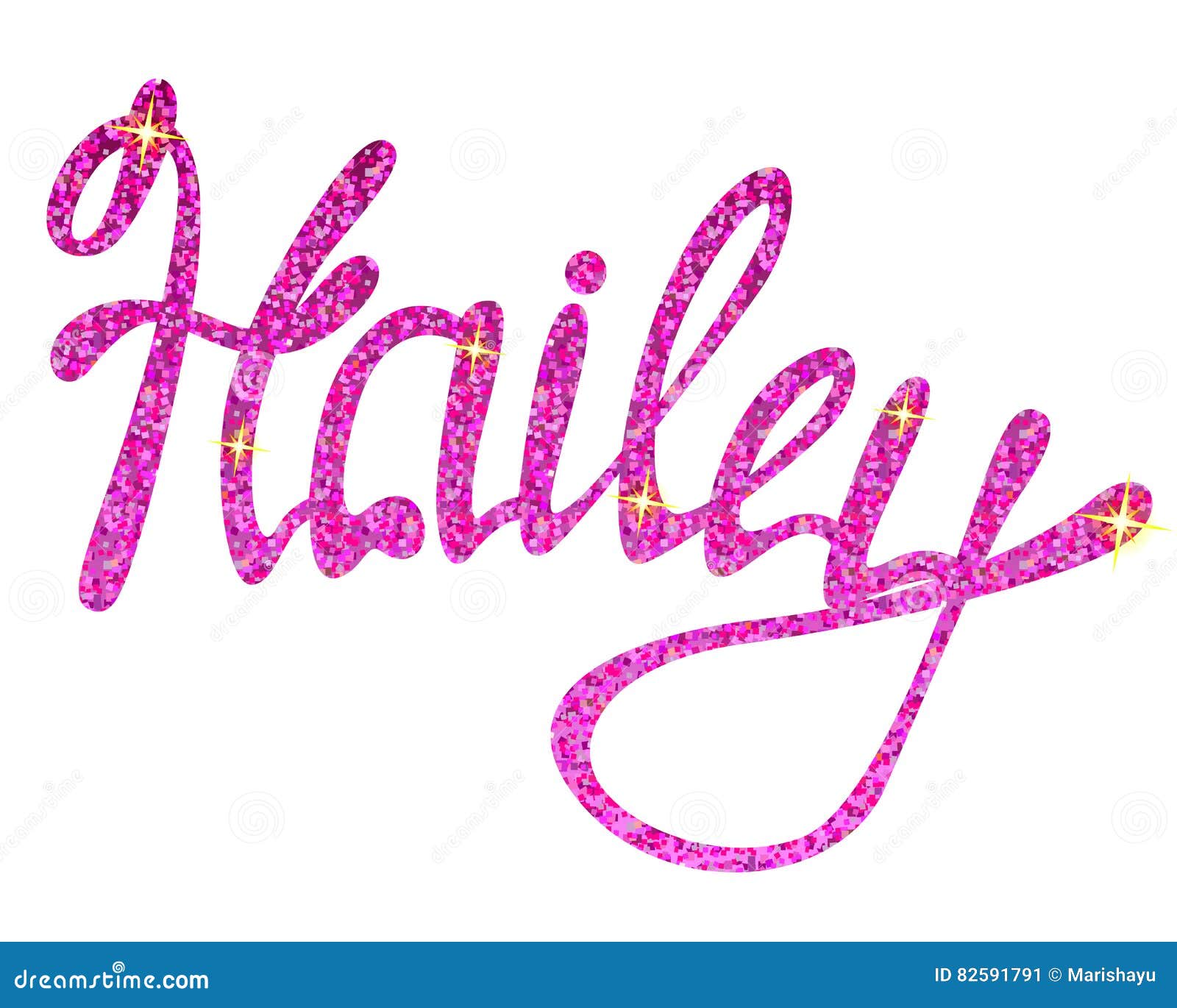 Hailey Name Lettering Tinsels Stock Vector - Illustration of card ...