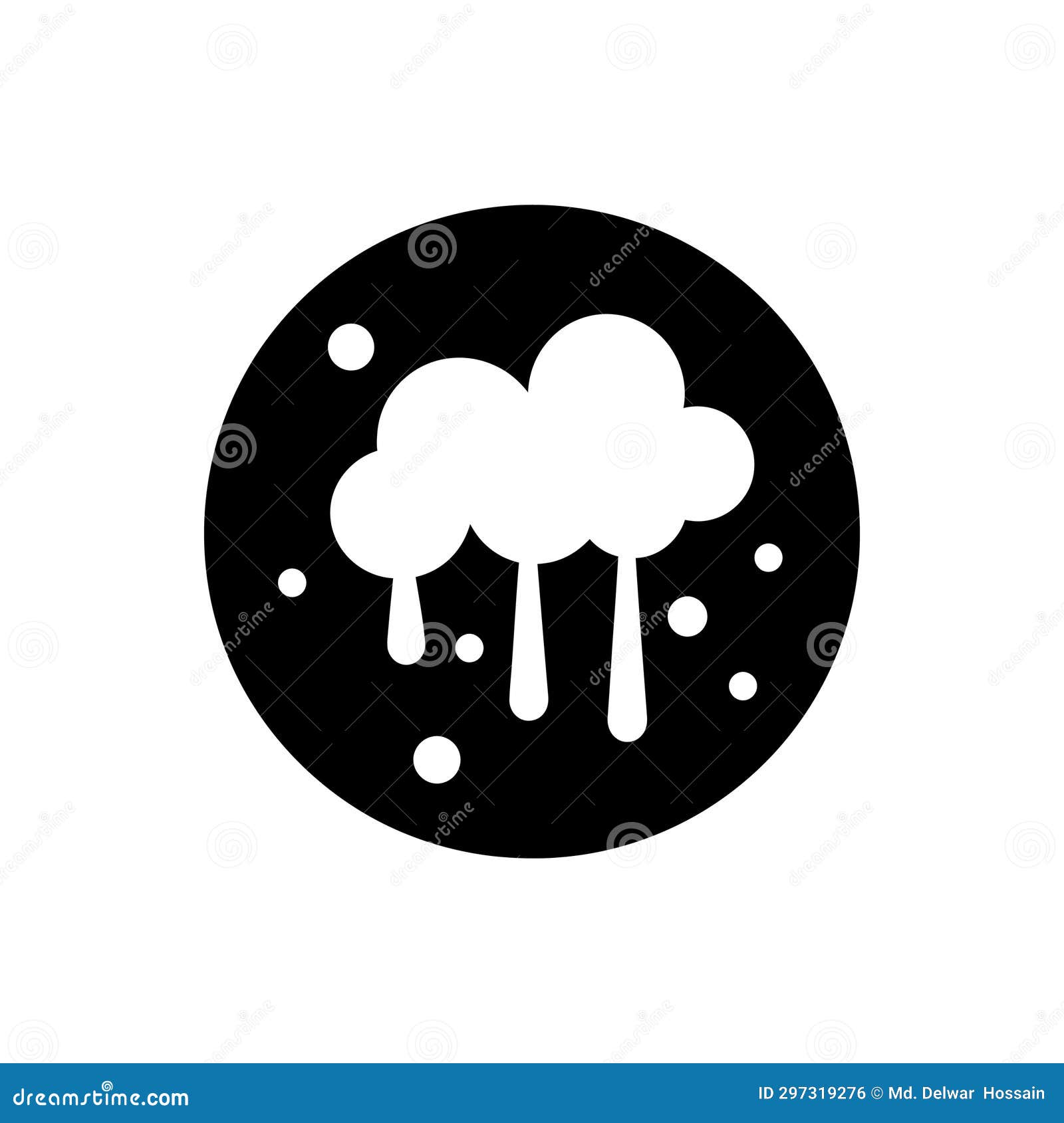 Hailstorm Icon stock vector. Illustration of storm, hailstones - 297319276