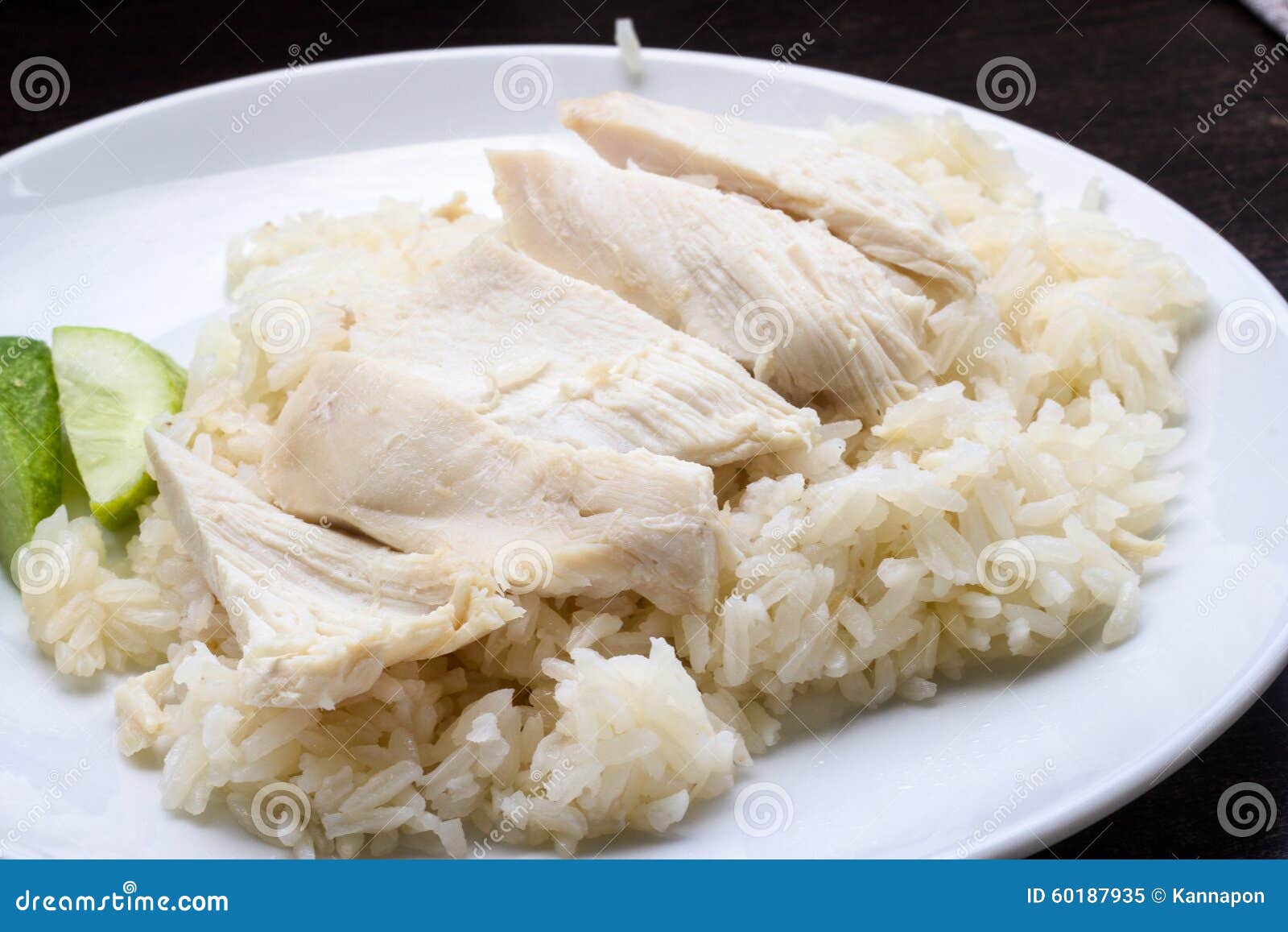 Hainan Chicken with Oiled Rice Stock Image - Image of culture, steam ...