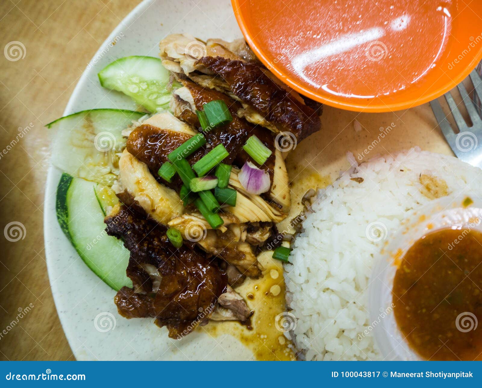Hainan Chicken Rice in Penang, Malaysia Stock Image - Image of soup ...
