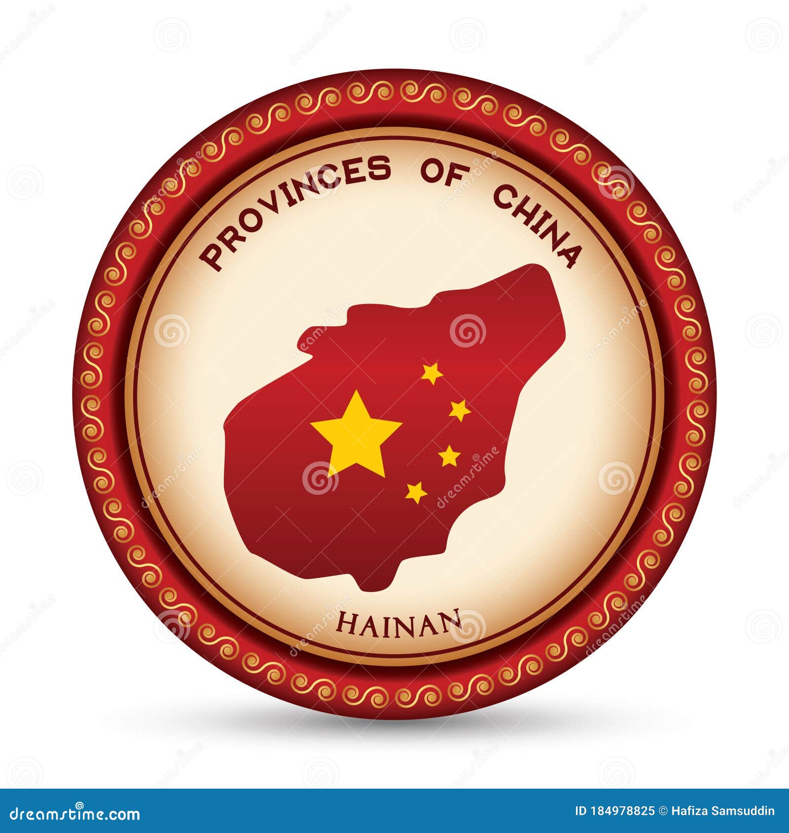 Hainan Map. Vector Illustration Decorative Design Stock Illustration ...