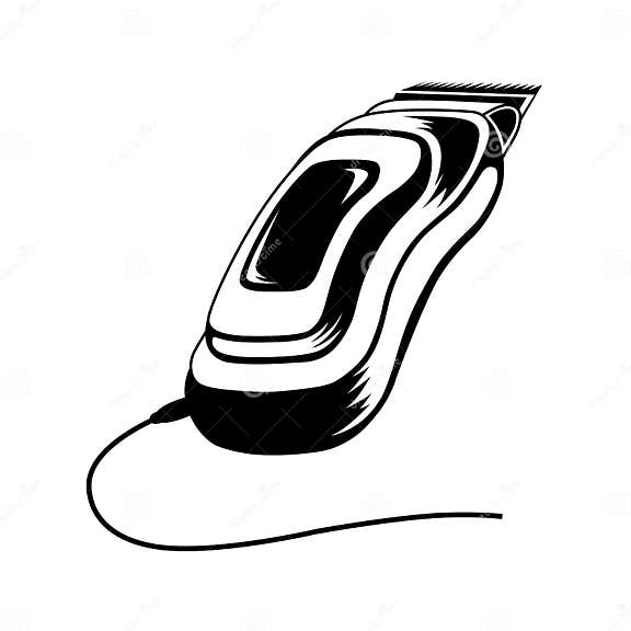 Hair Clipper in Black and White. Vector Stock Vector - Illustration of ...