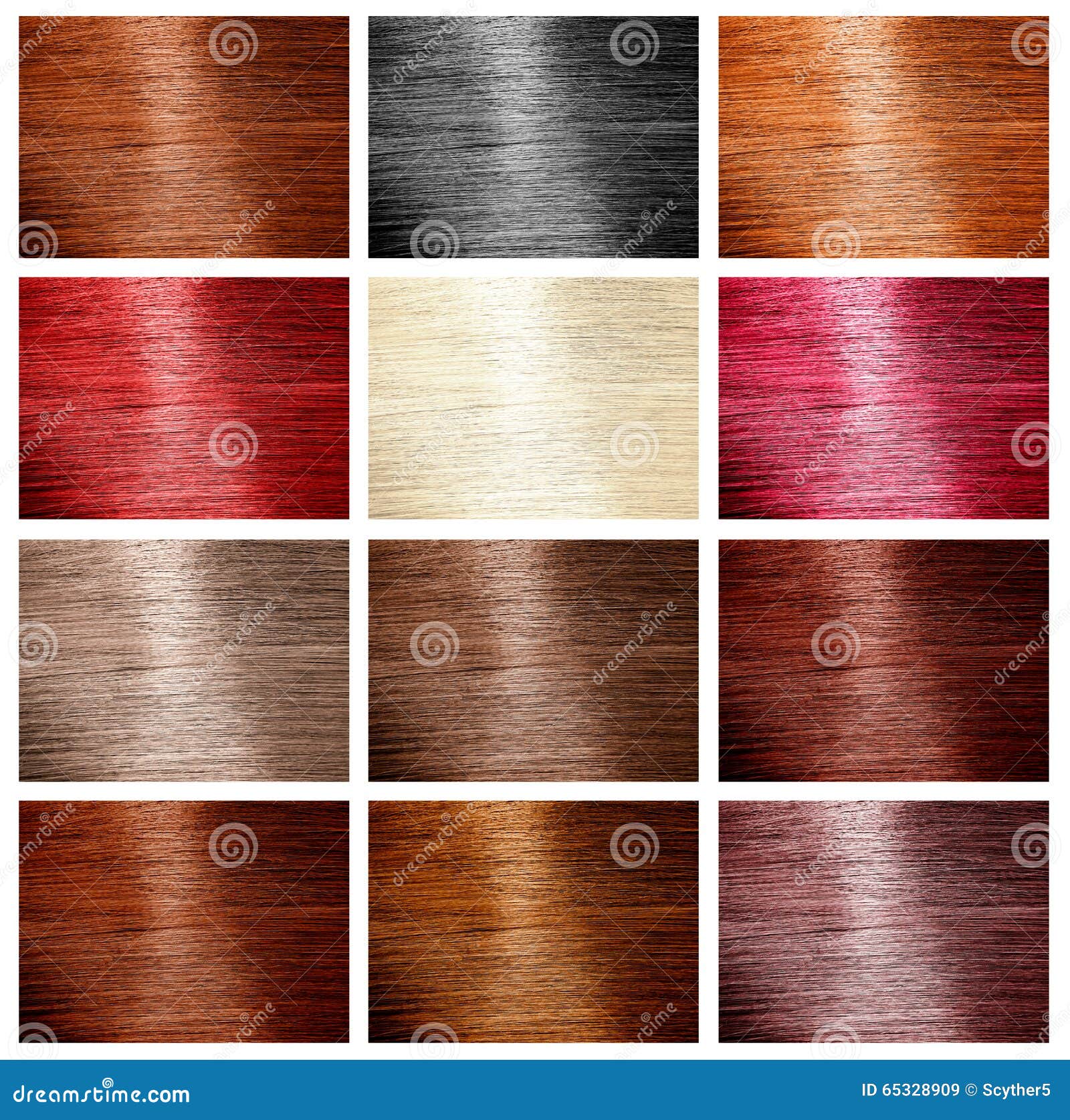 Hair Colors Palette, Top View. Various Swatches Stock Photography ...