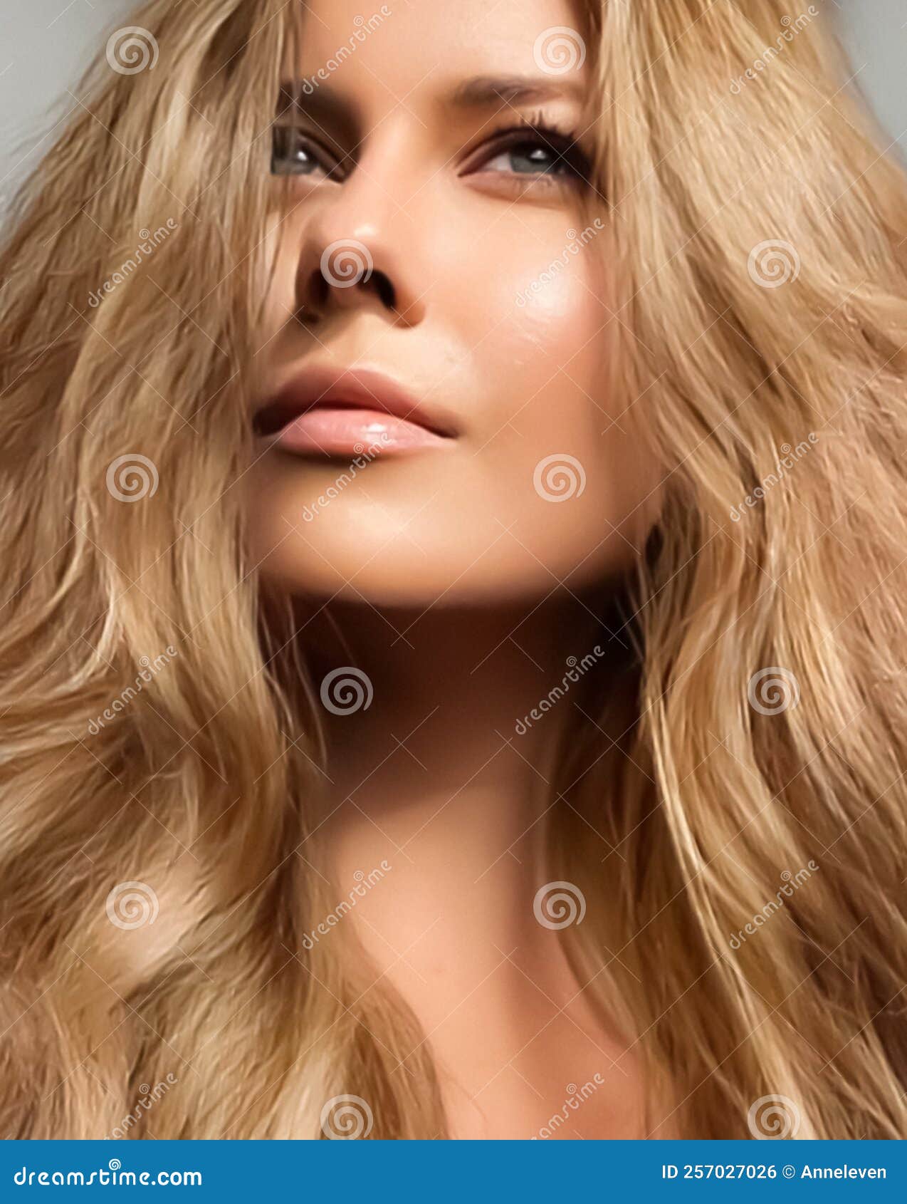 Hair Colour Haircare Cosmetics And Beauty Face Portrait Beautiful Woman With Light Blonde