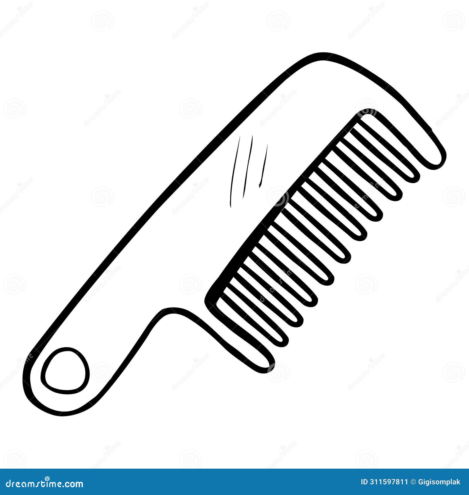 Hair Comb, Simple Vector Hand Draw Sketch Doodle Stock Vector ...
