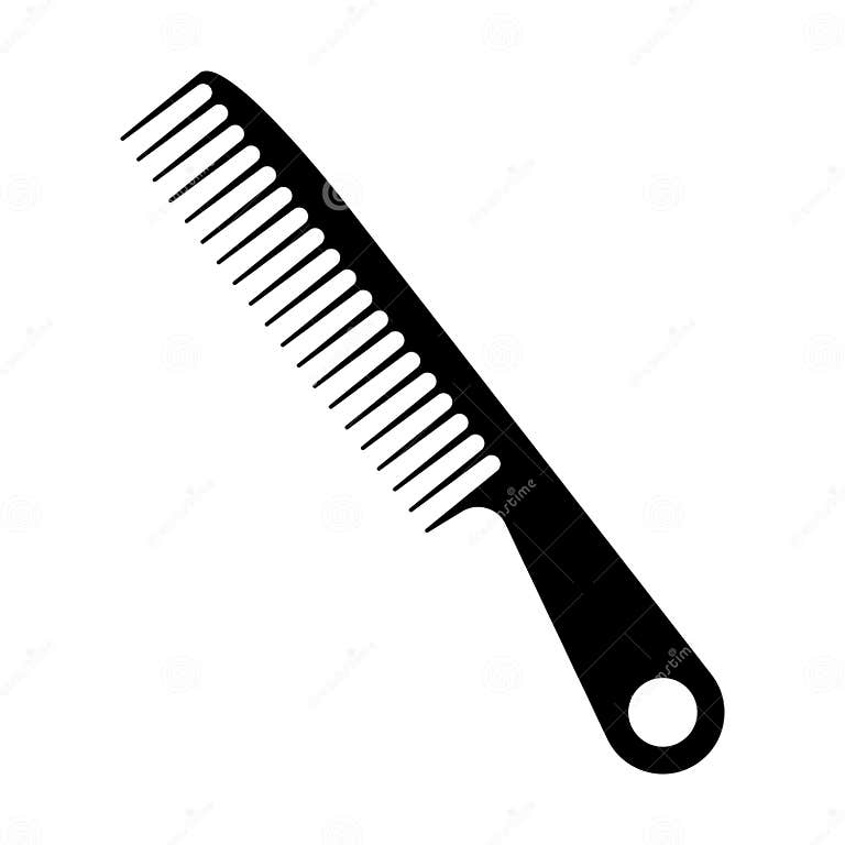 Hair Comb for Styling and Combing Hair - Flat Vector Icon for Apps and ...