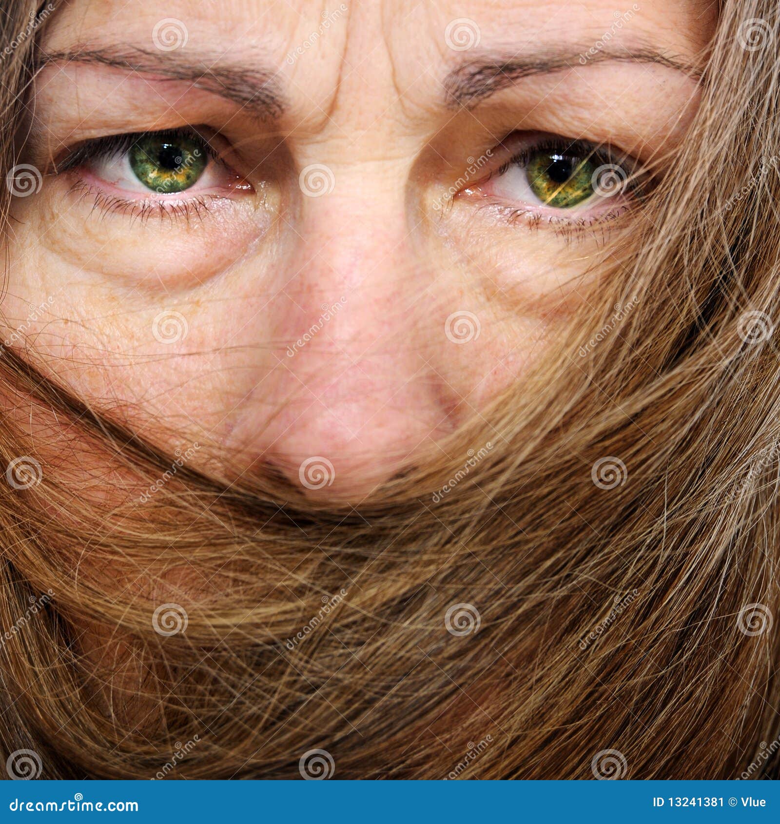 Hair Covering Mouth On Woman Stock Image Image Of Hair Mouth 13241381